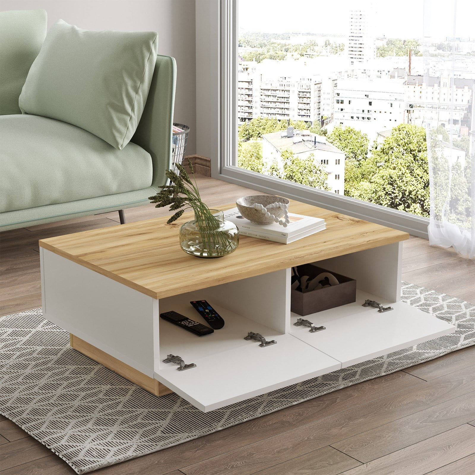Yardley-Sieben-Oak, White-Coffee Table - Walmart.com