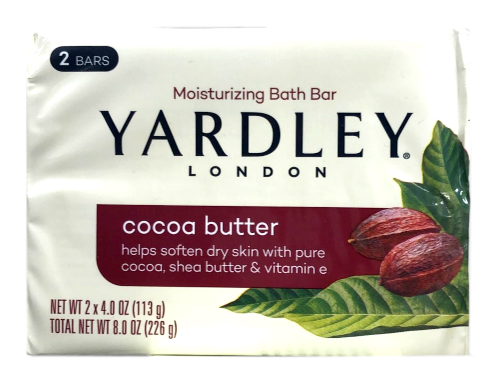 Yardley London Moisturizing Bath Bar Twin Pack, Cocoa Butter with Pure ...