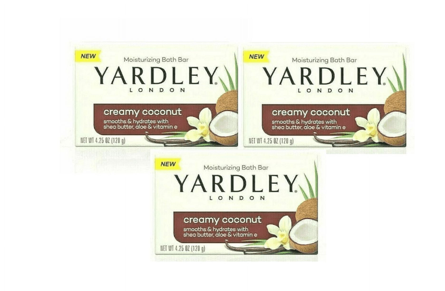 Yardley London Moisturizing Bath Bars 3PK 4.25oz 120g Creamy Coconut ...