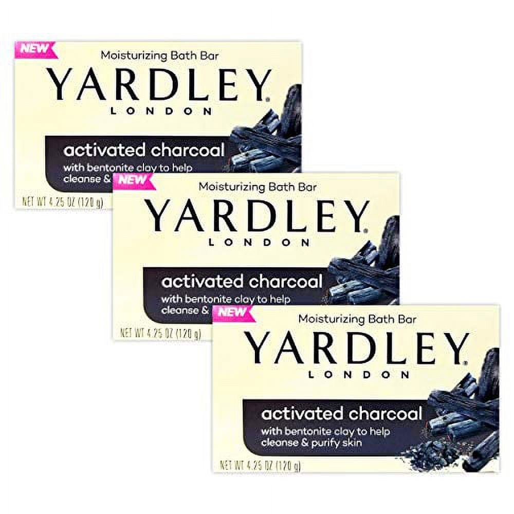 Yardley London Soap, Activated Charcoal Moisturizing Bath Bar, 3 Pack ...