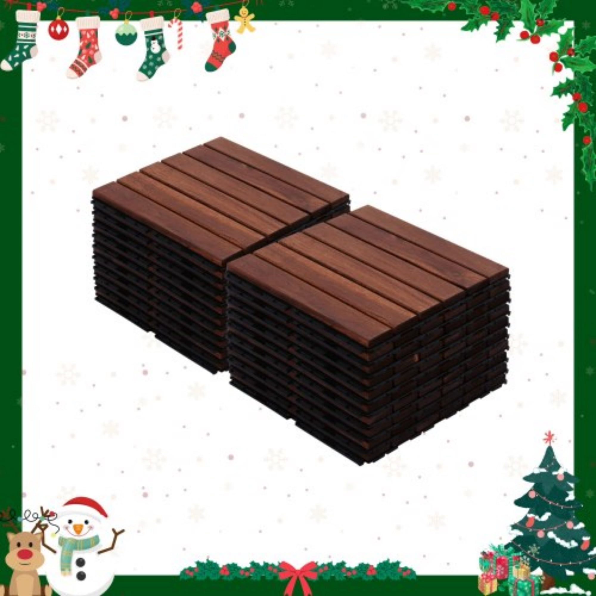 Yardmaster 20 PCS Floor Tiles, 12" x 12" Floor Tile with Striped ...