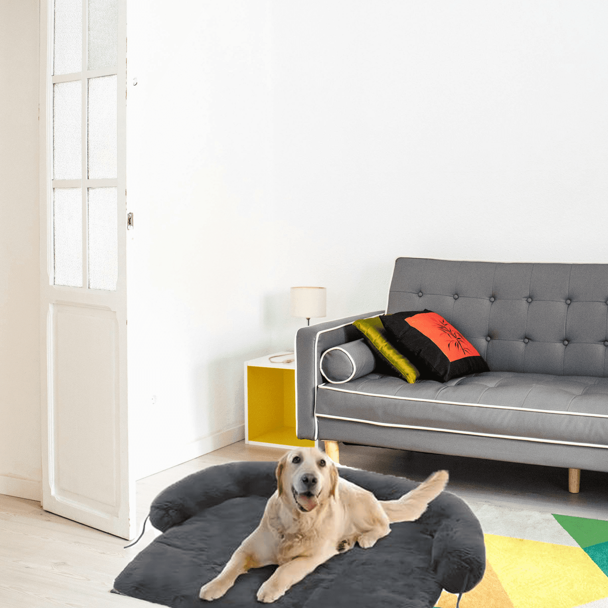 Yardmaster 45'' Dog Bed for All Sizes Dogs and Cats, Fluffy Plush Bed ...