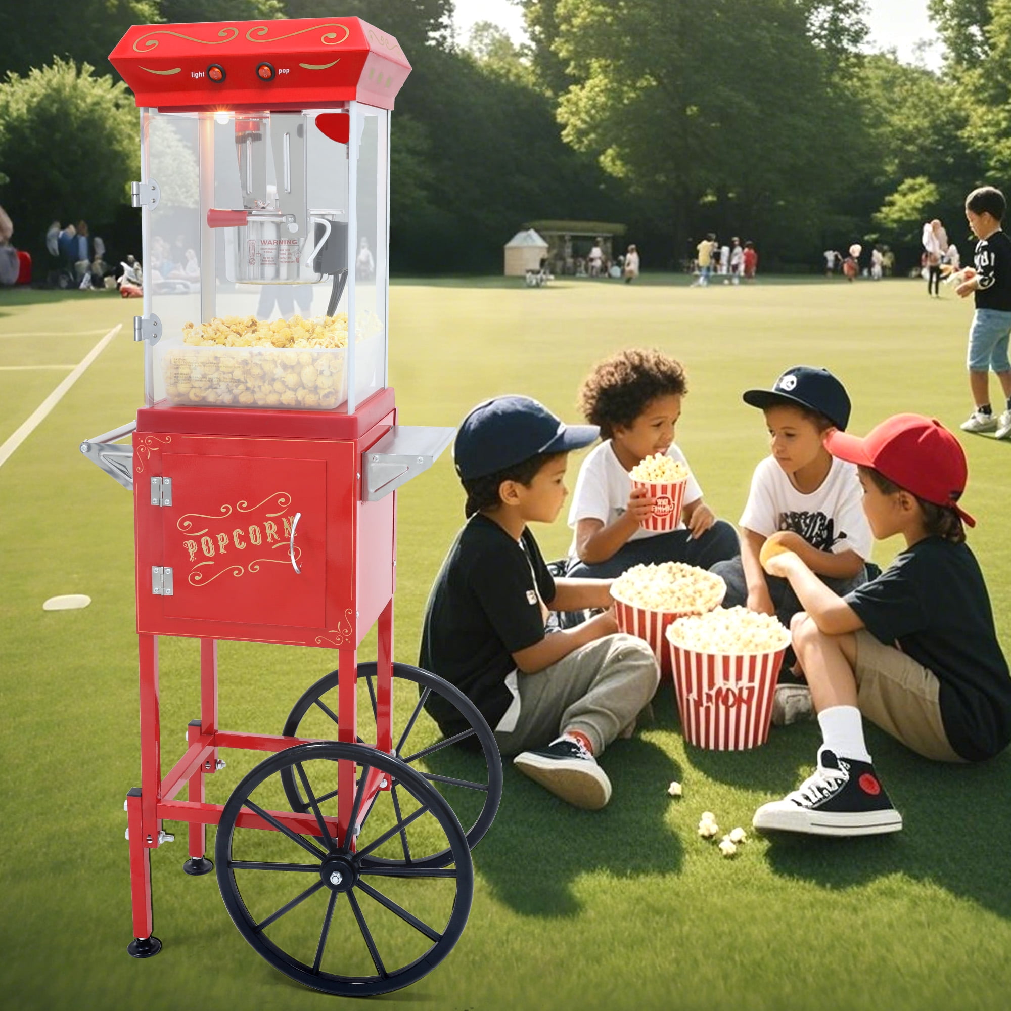 Yardmaster 6 oz Popcorn Machine, Bar Style Popper with Warming Deck and ...