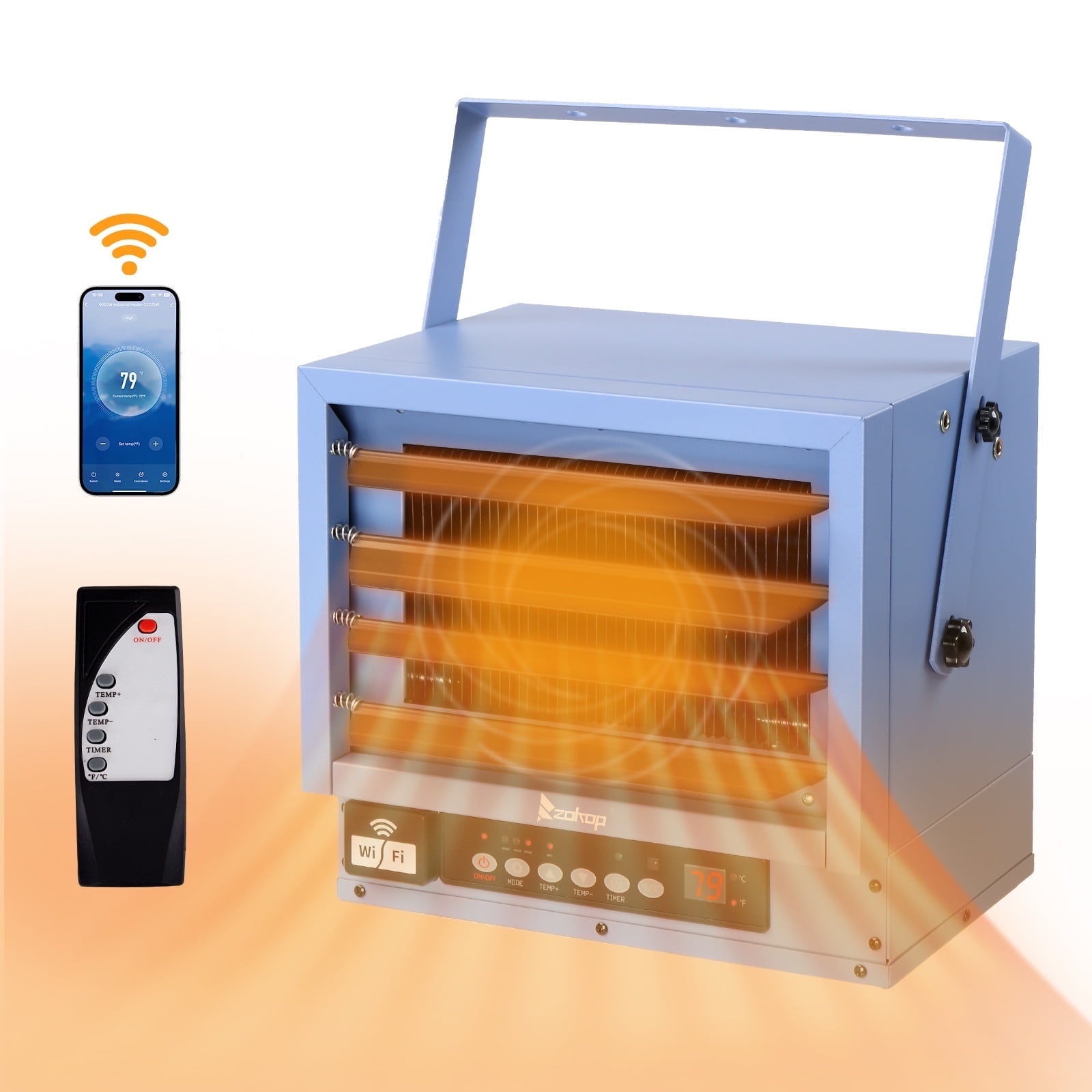 Yardmaster 6000W Garage Space Heater, WiFi Smart Electric Ceiling Mount ...