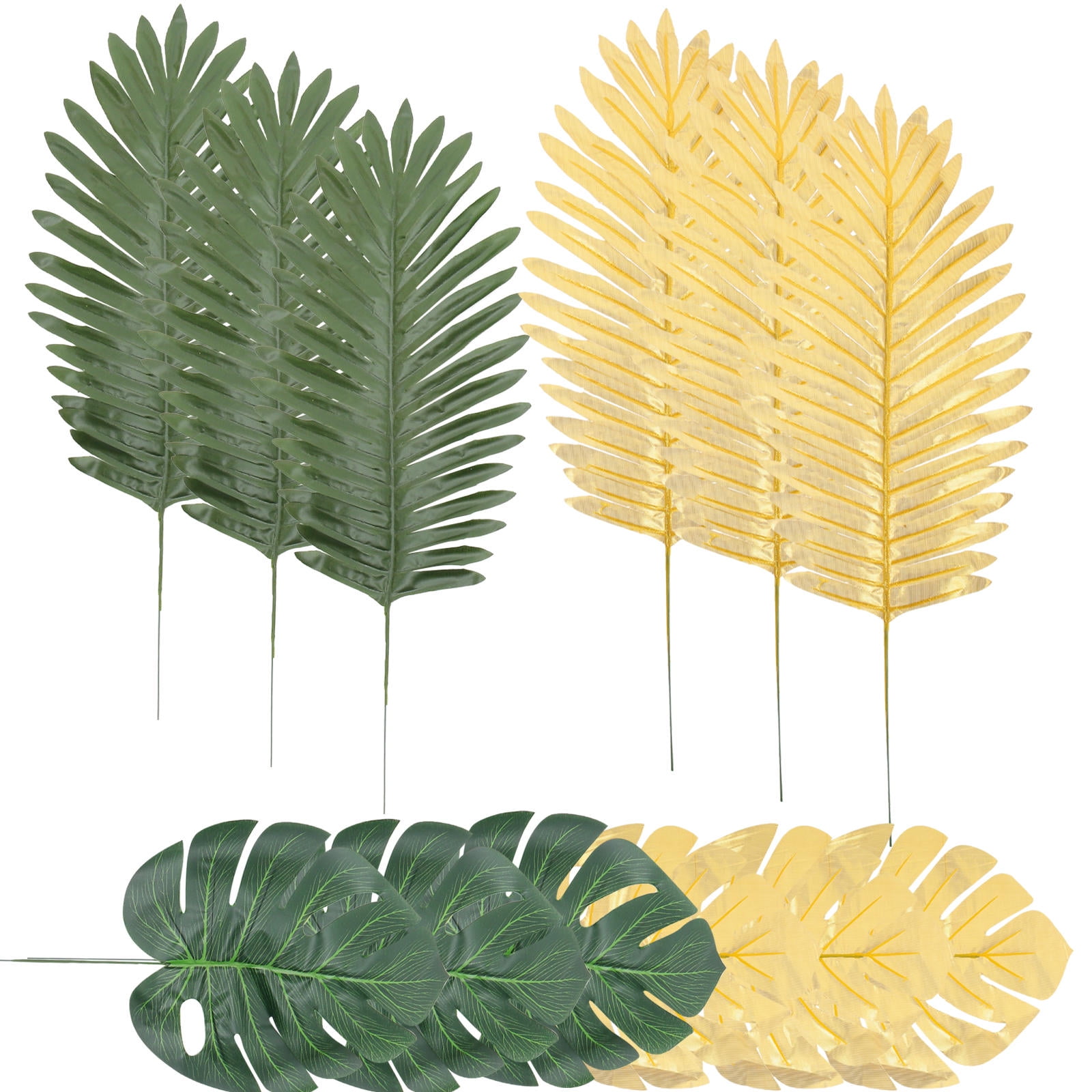 Yardwe 12Pcs Artificial Monstera Leaves Iron Silk Cloth Realistic ...