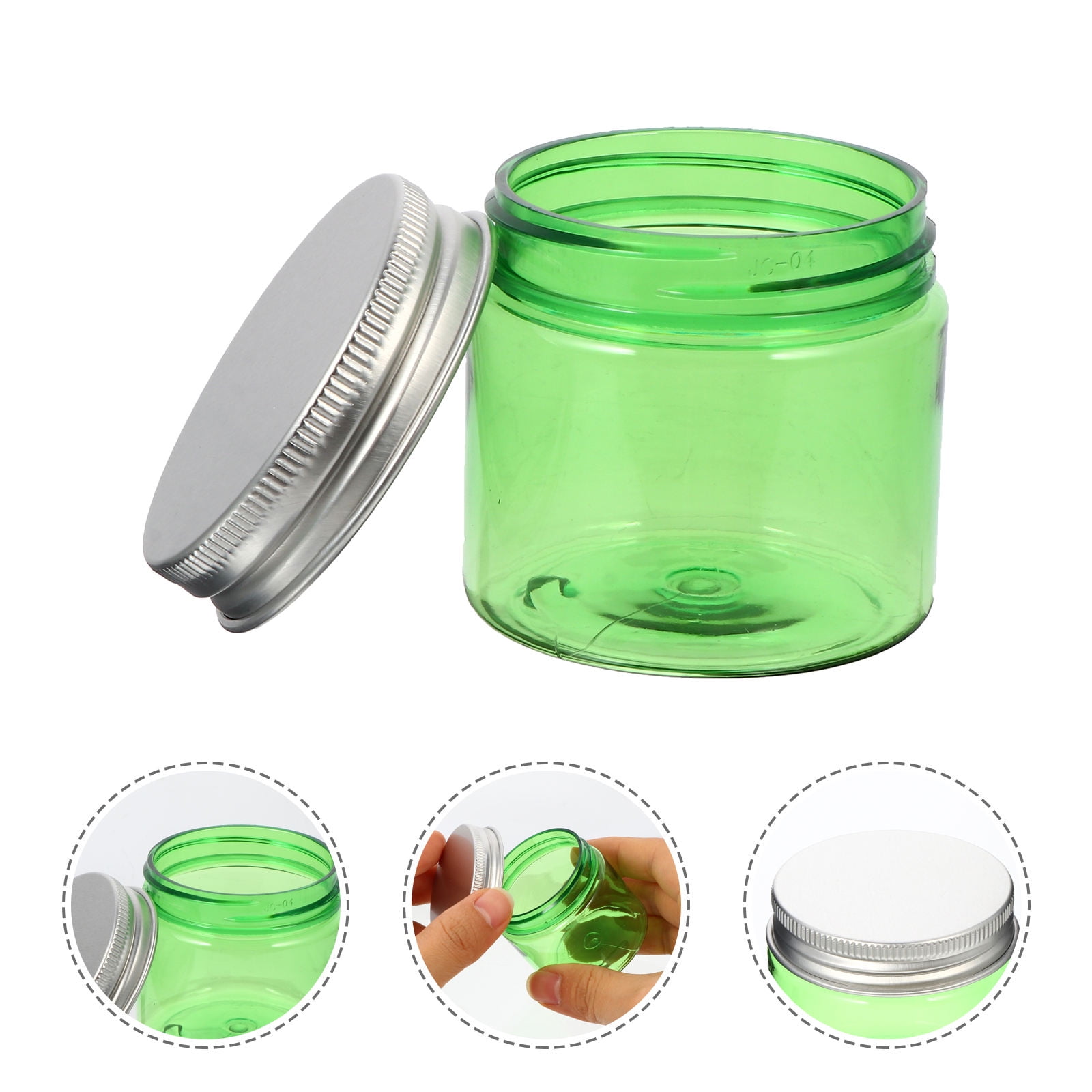 Yardwe 12Pcs Jars with Lids for Creams Containers 5x5cm Square Plastic ...