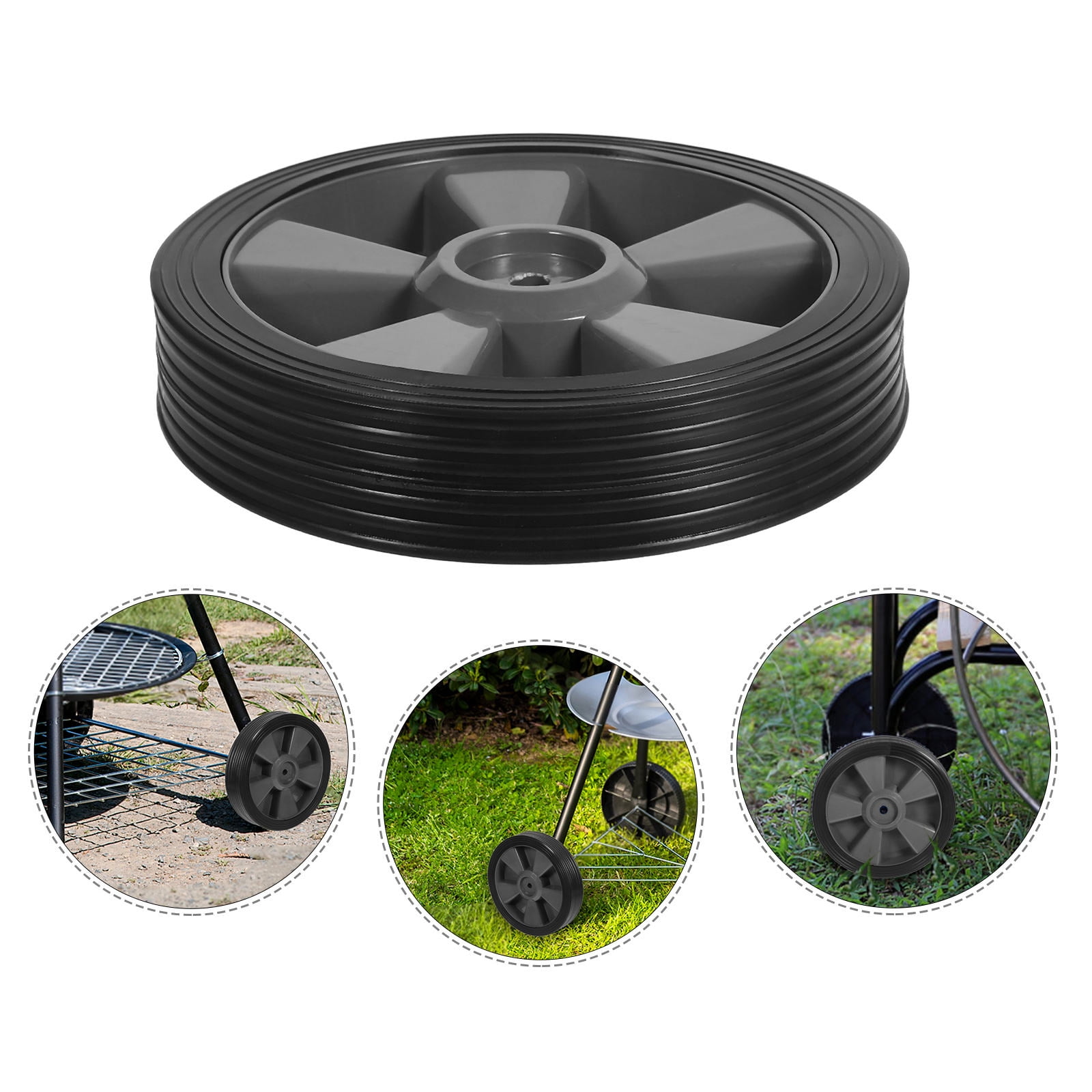 Yardwe 1Pack Grill Wheel Black Rubber For Barbecue Stove Utility Cart ...