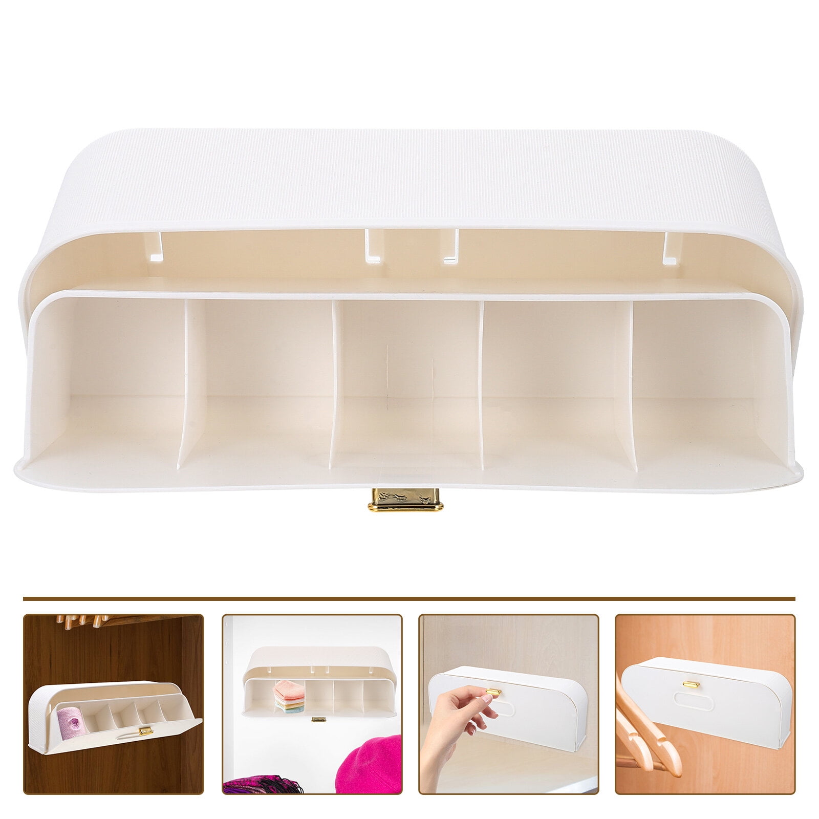 Yardwe 1Pack Hanging Sock Box for Organizers White PP Material Wall ...