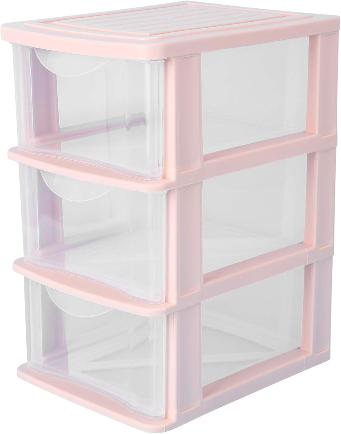 Yardwe 1Pc Drawer Organizer 3 Layers Drawer Storage Cabinet Pink Frame ...