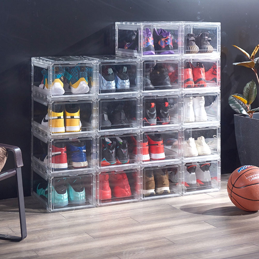 Yardwe Shoe Storage Cabinet Transparent PP Plastic Closet Management ...