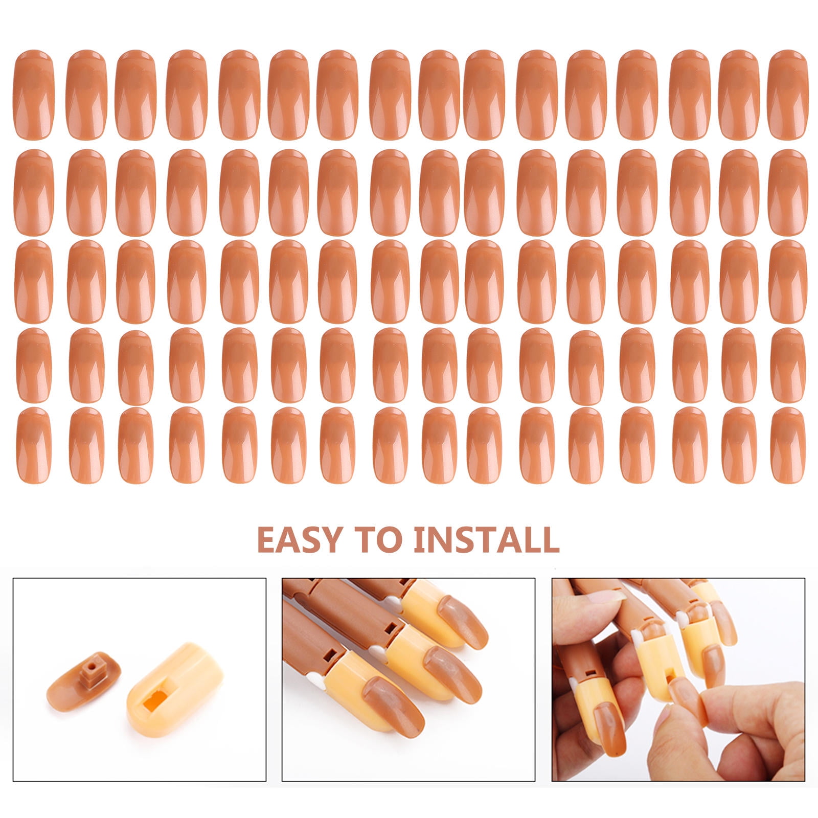 Yardwe 200Pcs Assorted Color Plastic Nail Tips For Manicure Practice ...