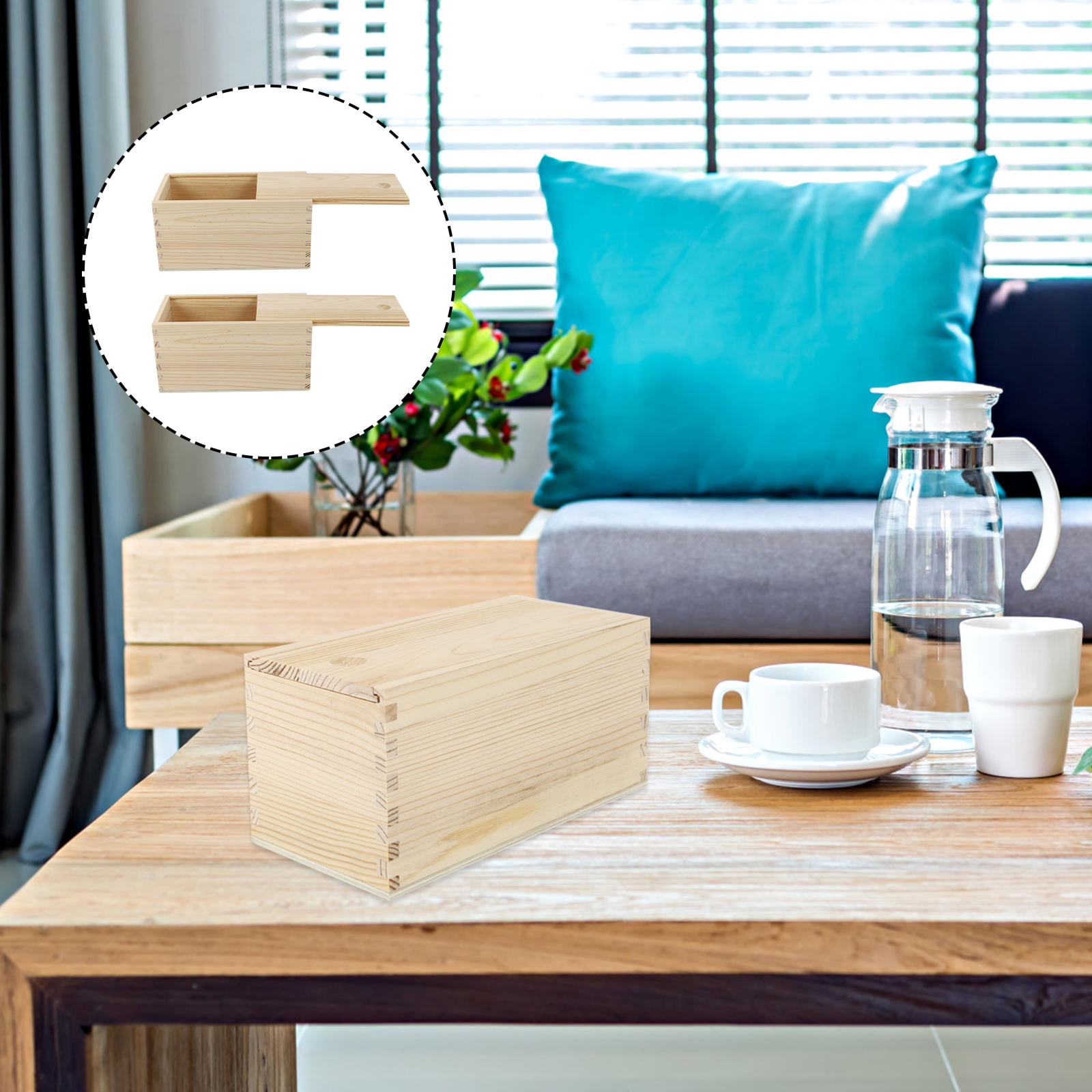 Yardwe 2Pack Sliding Container Storage Rectangular Shape For Household ...