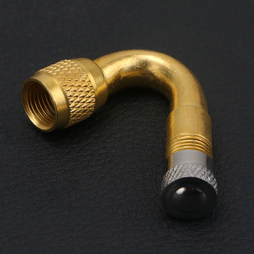 Yardwe 2Pcs Golden Tire Valve Extension Adapter 45 Degree Bend for ...