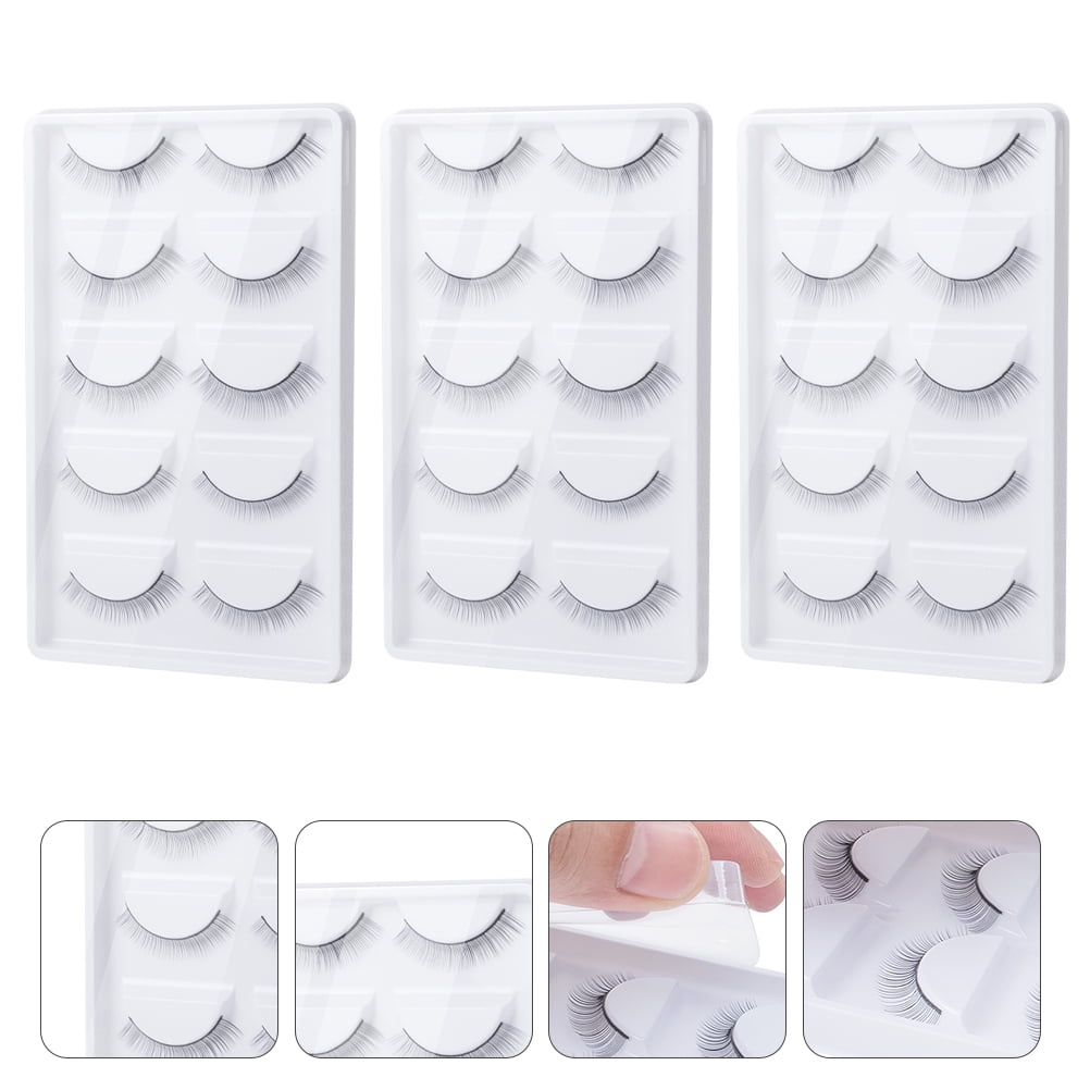 Yardwe pre glued cluster lashes False Eyelashes Fiber Black 3 Sets ...