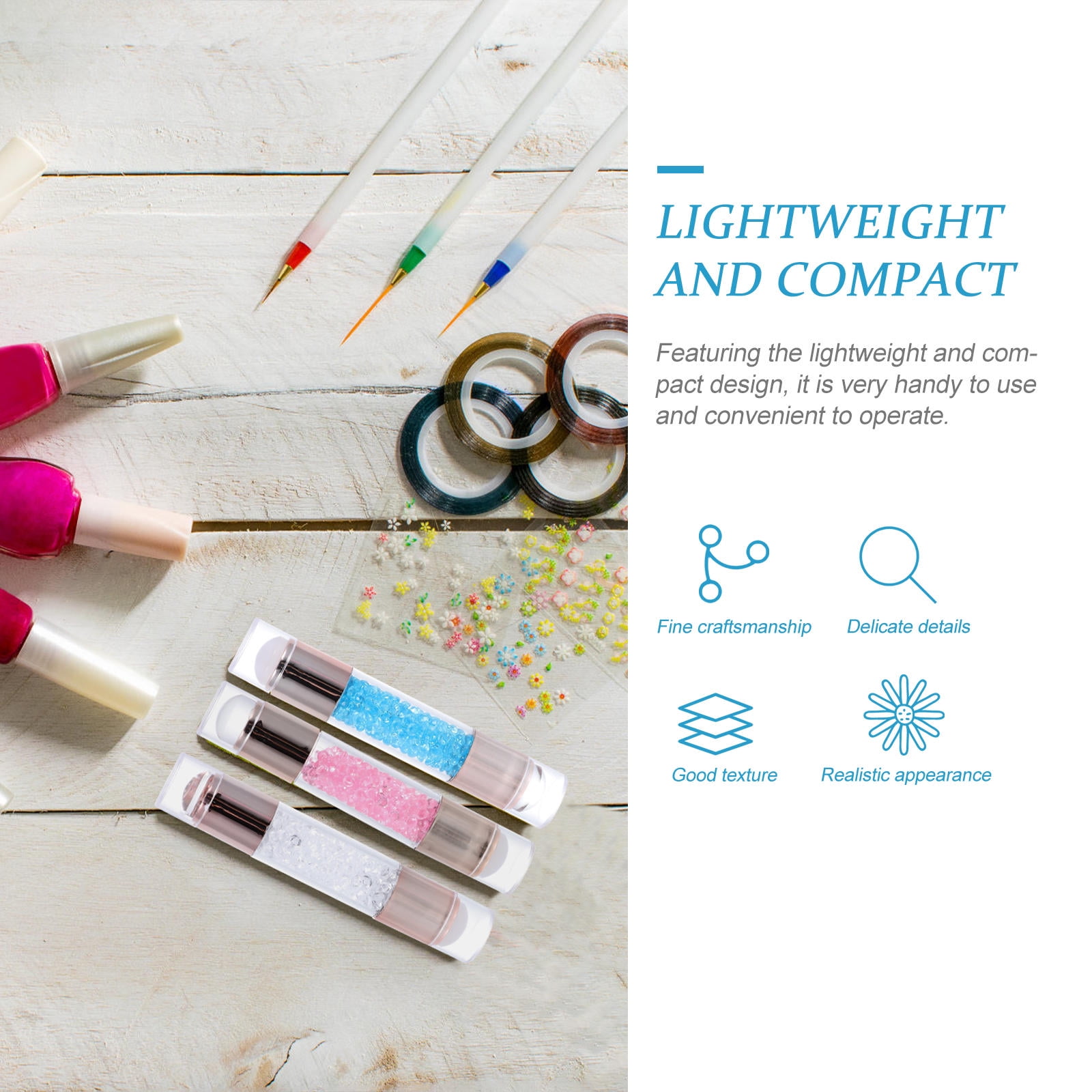 Yardwe 3 Sets Nail Art Stamper Kit Pen Shape Double-End Design For Diy ...