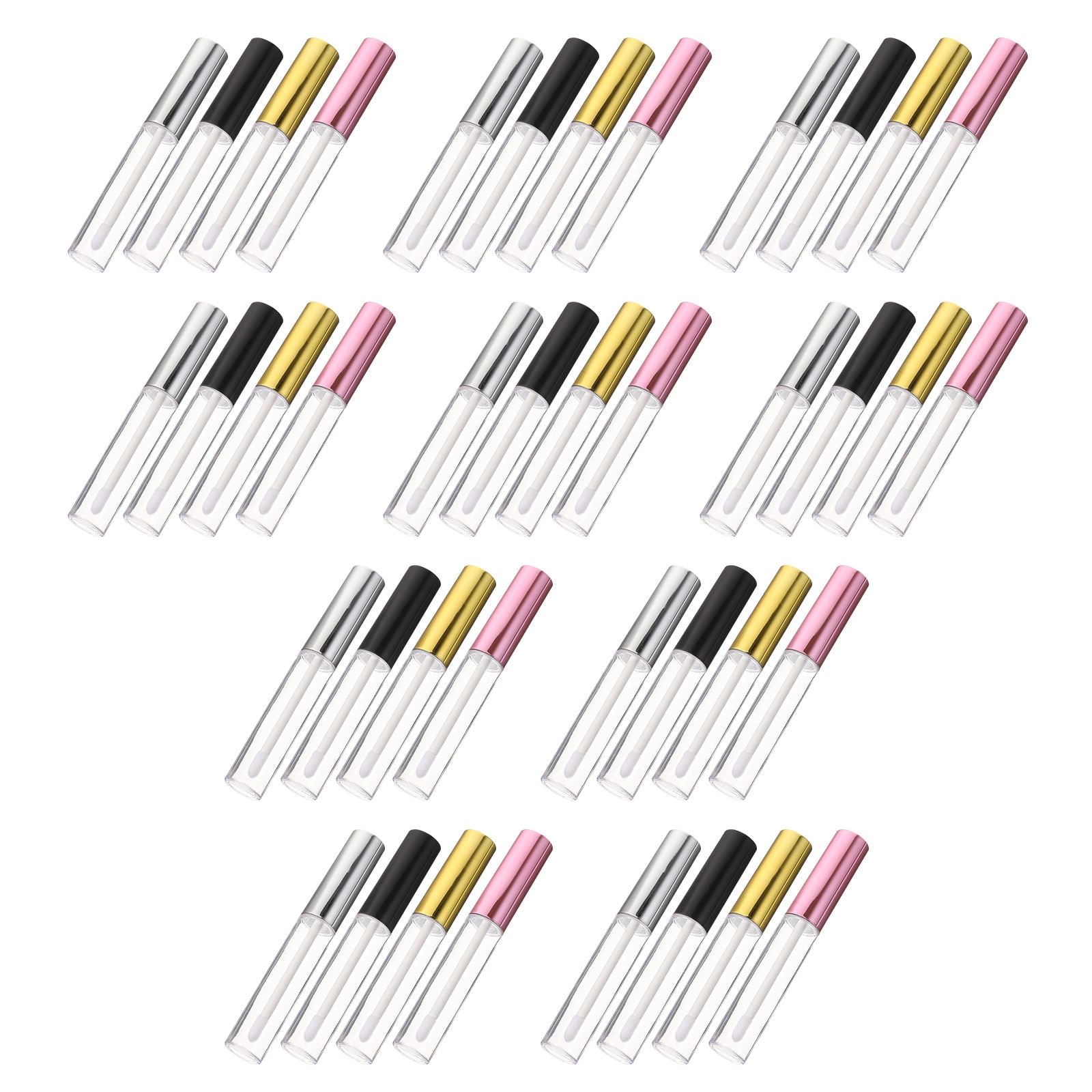 Yardwe 40Pcs Abs Lip Gloss Tubes Empty Even Application with Brush for ...