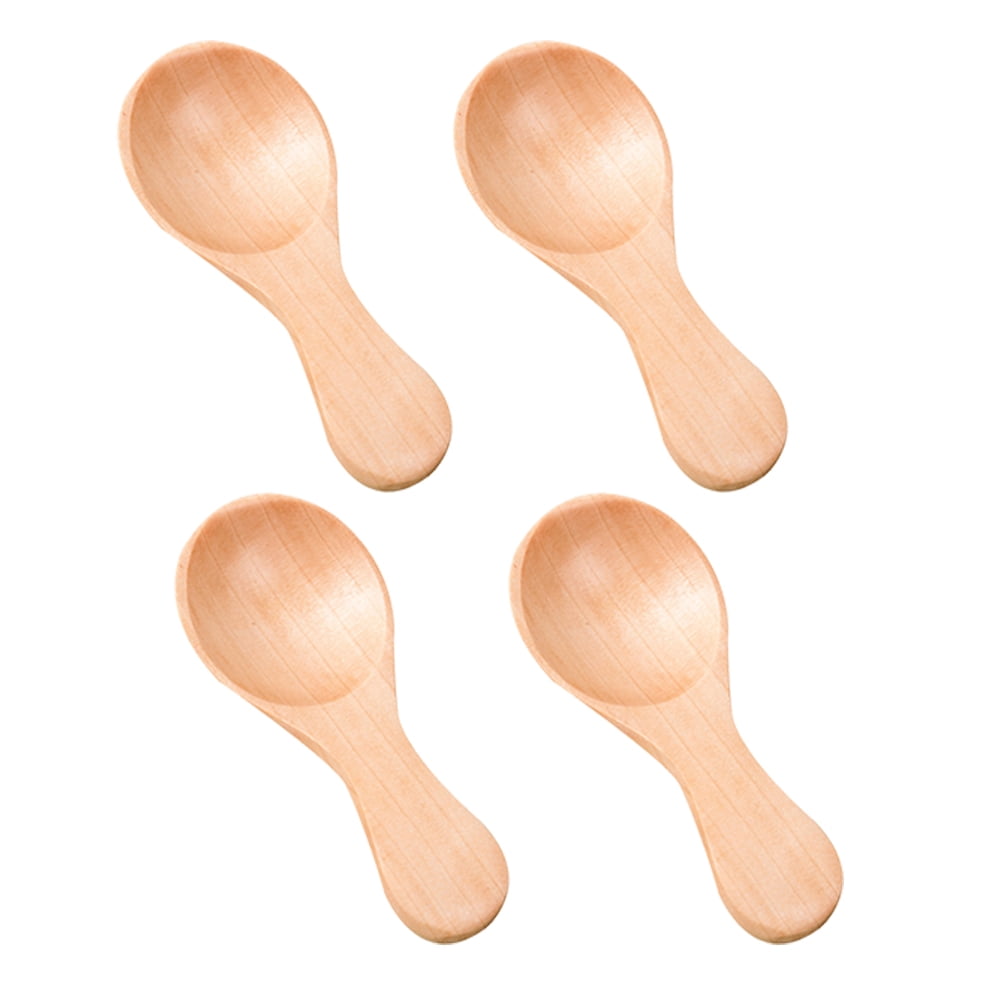 Yardwe Anti-Scalding Spoons Wooden Teaspoons Khaki Wood 4Pcs - Walmart.com