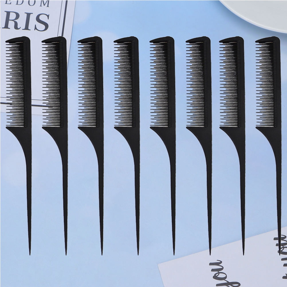 Yardwe 8Pcs Anti Static Hairdressing Comb Black Plastic Smooth Teeth ...