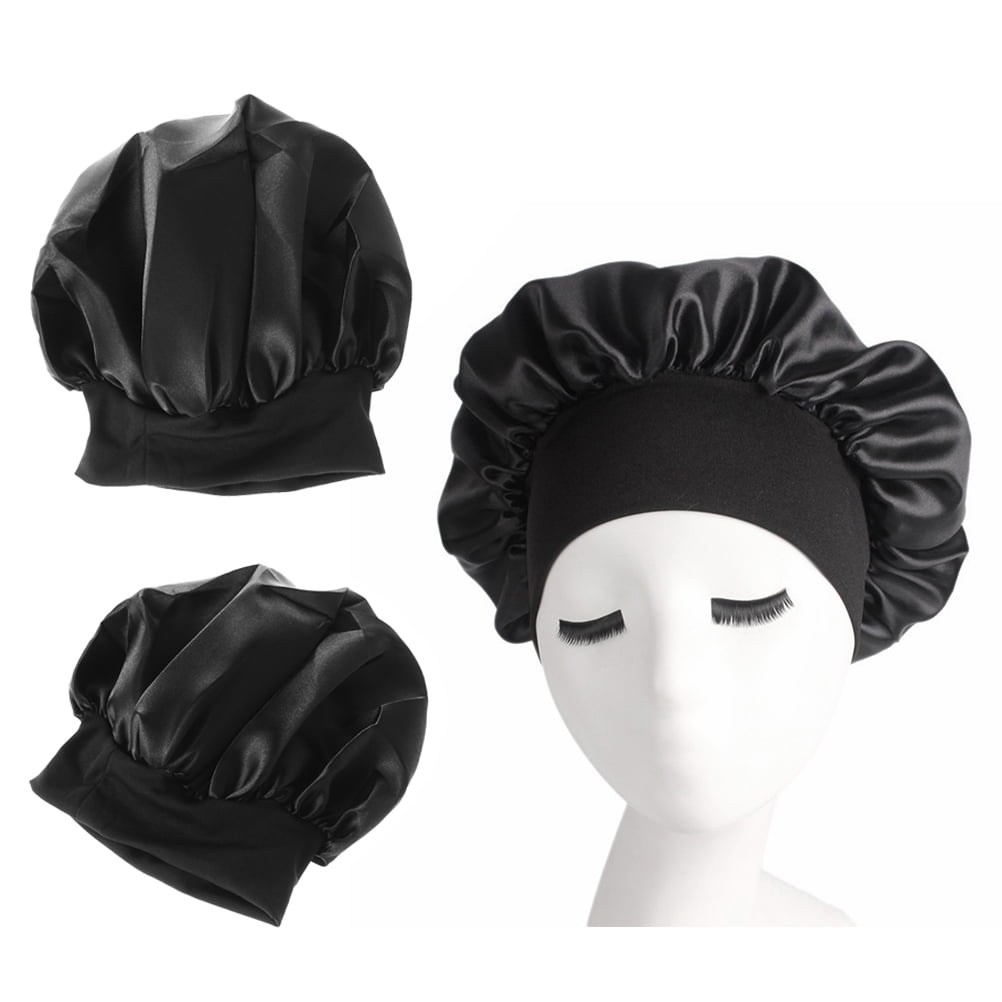 Yardwe Elastic Sleeping Cap 2Pcs Black Polyester Material for ...