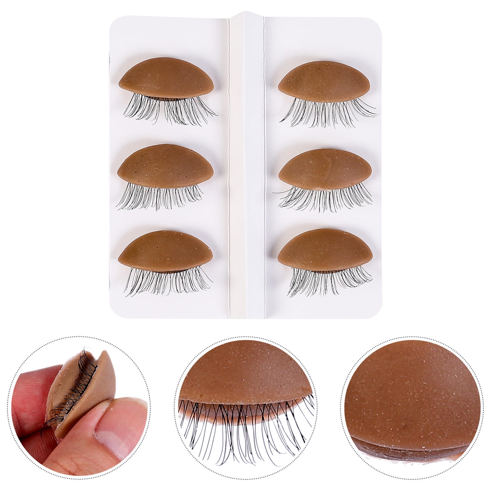 Yardwe Eyelids Practice Tool 6 Pairs Mannequin Head for Lash Training ...