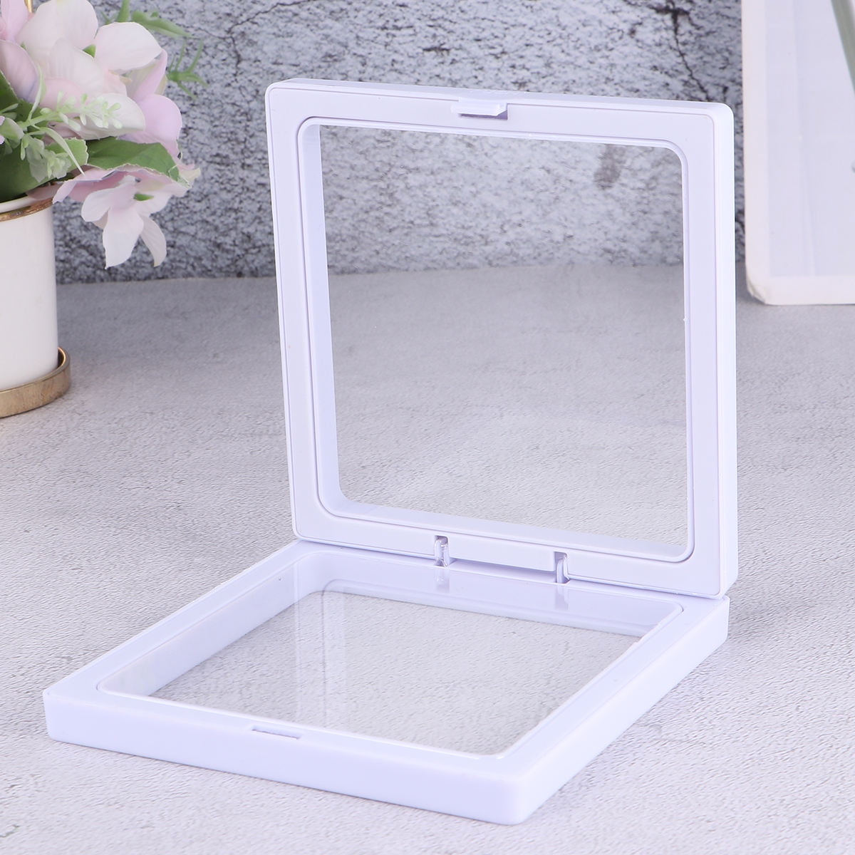 Yardwe Floating Frame Jewelry Box 12Pcs White Plastic Multi-Functional ...