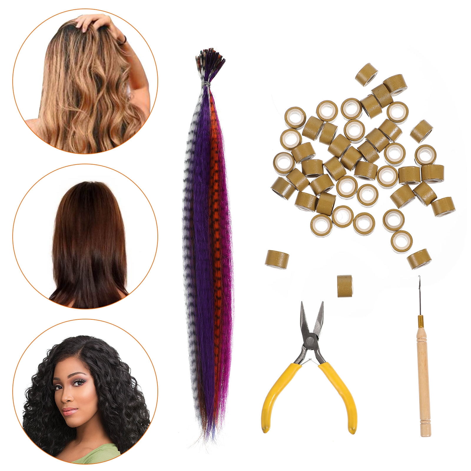 Yardwe Hair Tinsel Kit Assorted Color High Temperature Fiber 1 Set ...