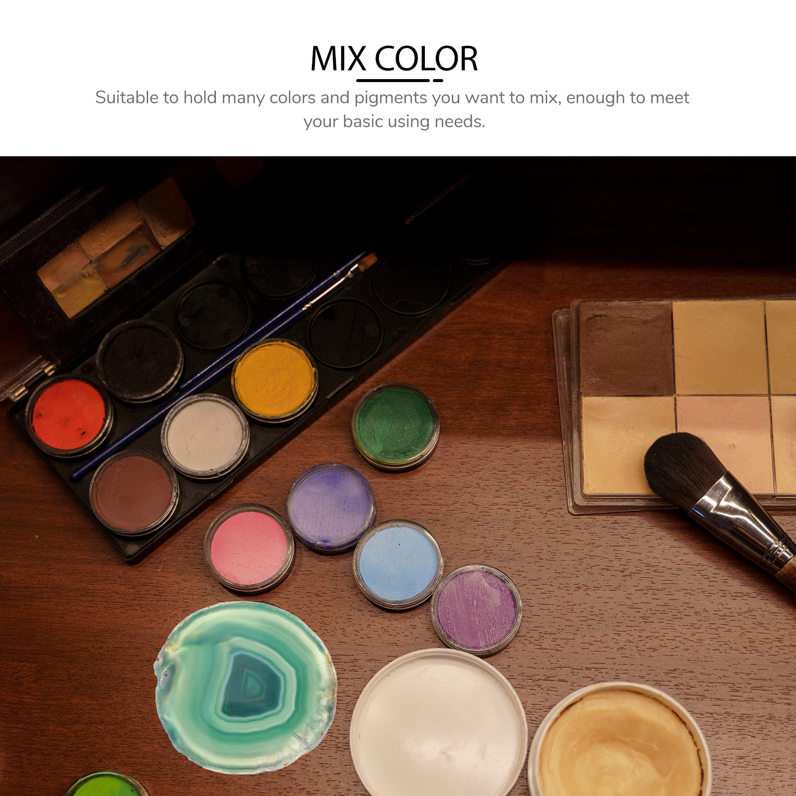 Yardwe Simple Nail Color Mixing Pallet 1Set Manicure Tray Agate Green ...