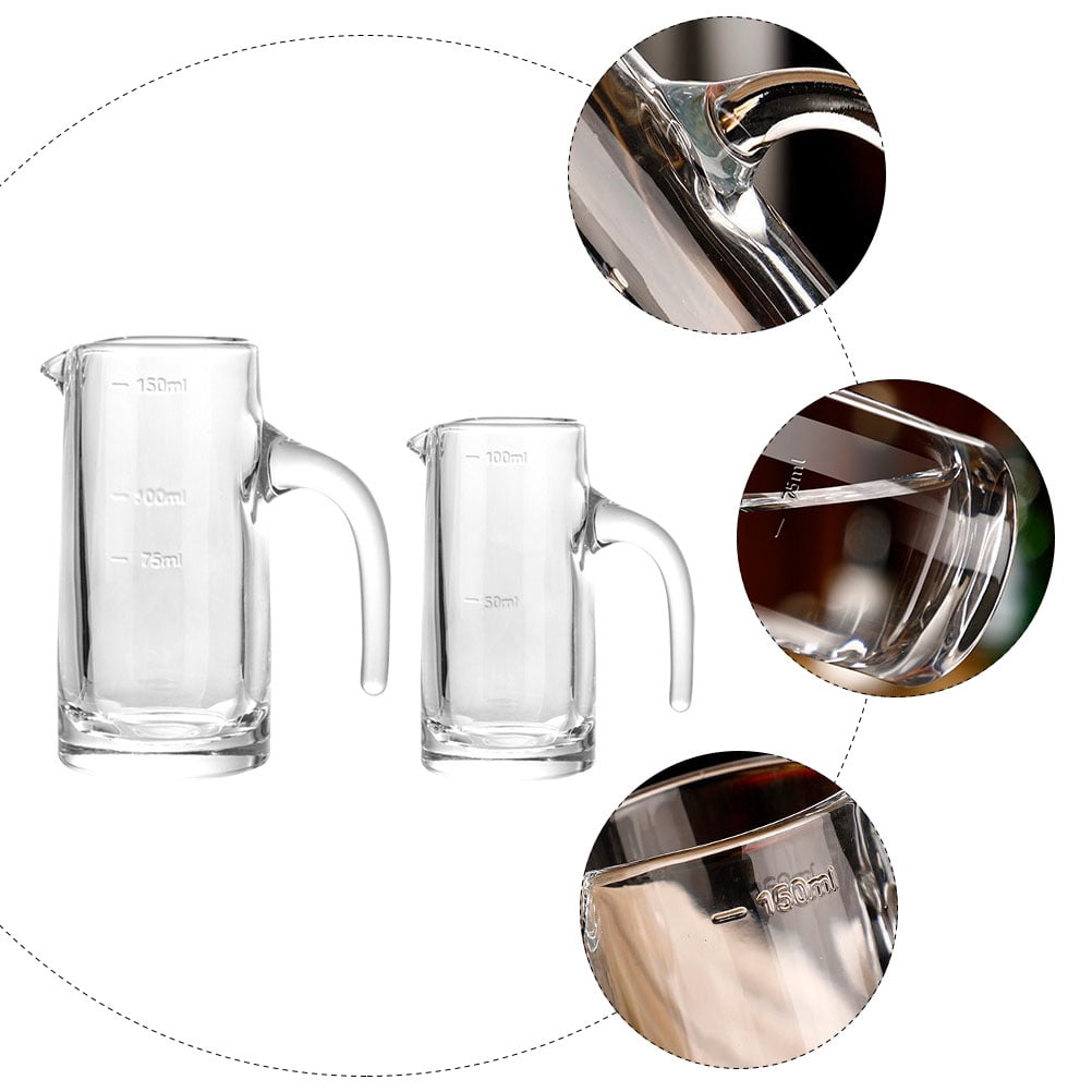 Yardwe 2pcs Transparent Glass Measuring Jugs for Storage Liquor ...