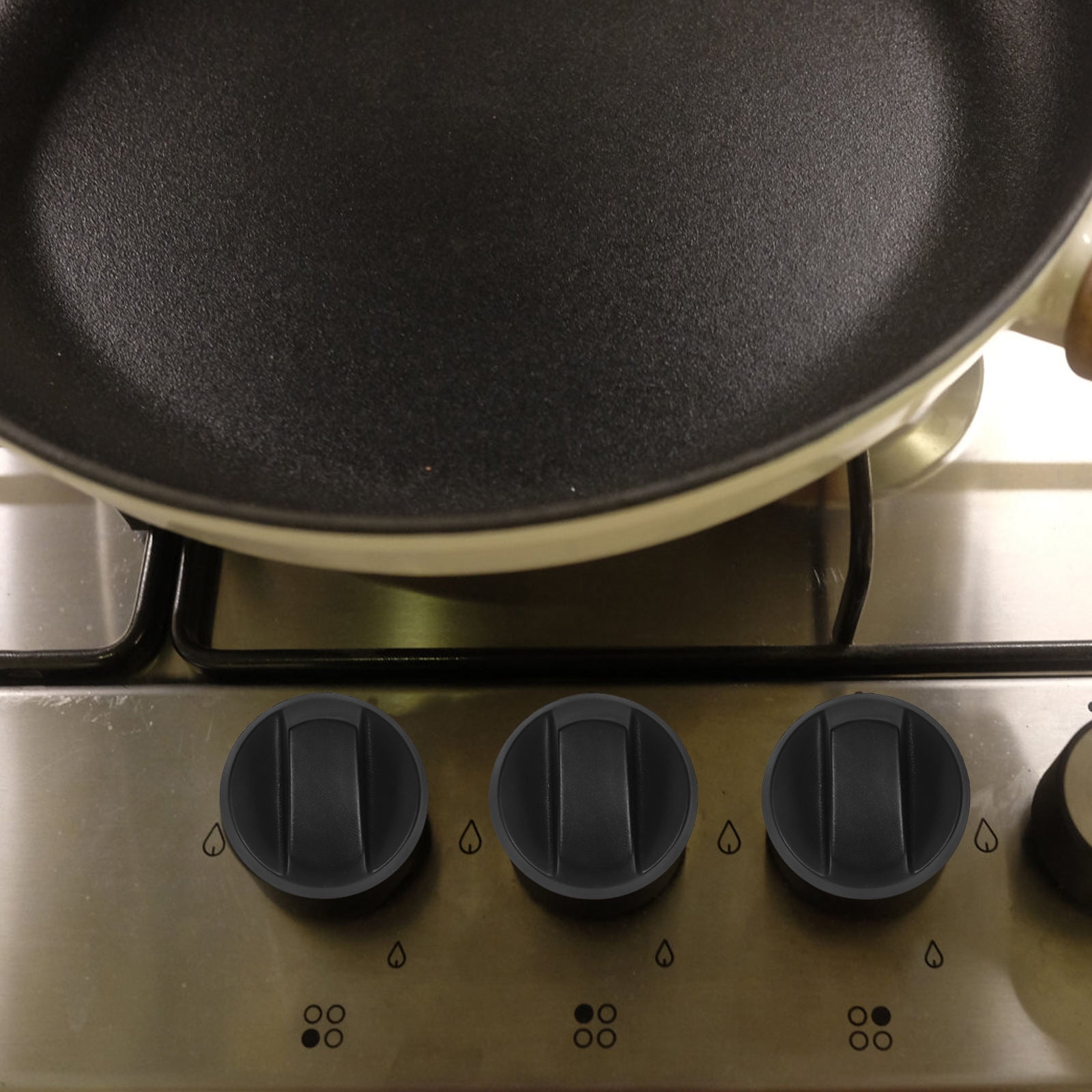 Yardwe Universal Black Oven and Stove Knob Set, ABS Material, Fits ...