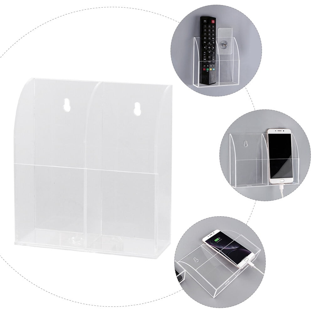 Yardwe Wall Mount Remote Holders 2Pack Transparent Acrylic Remote ...