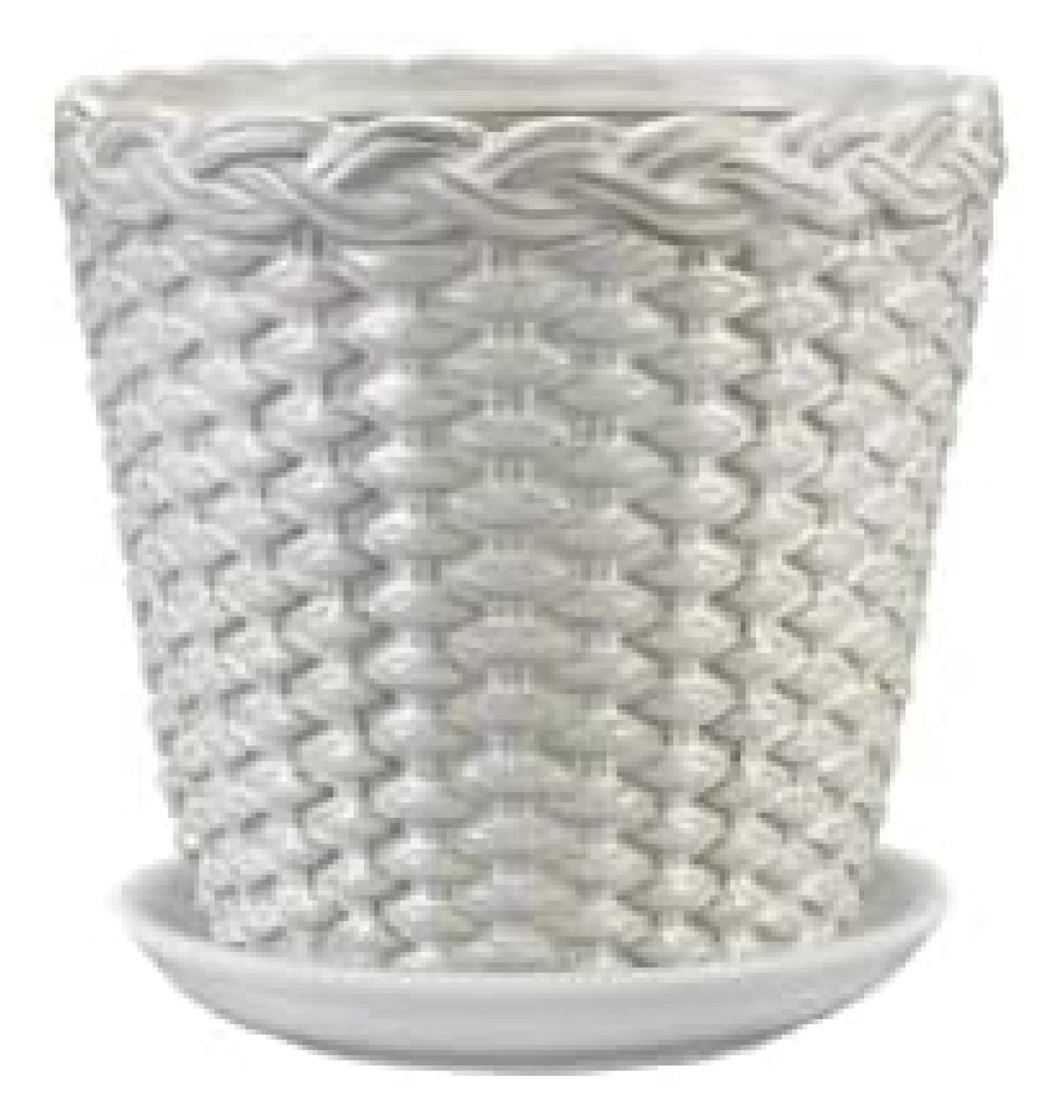 Yardzooks White 9 Inch Indoor Ceramic Plant Pot with an Attached Saucer ...