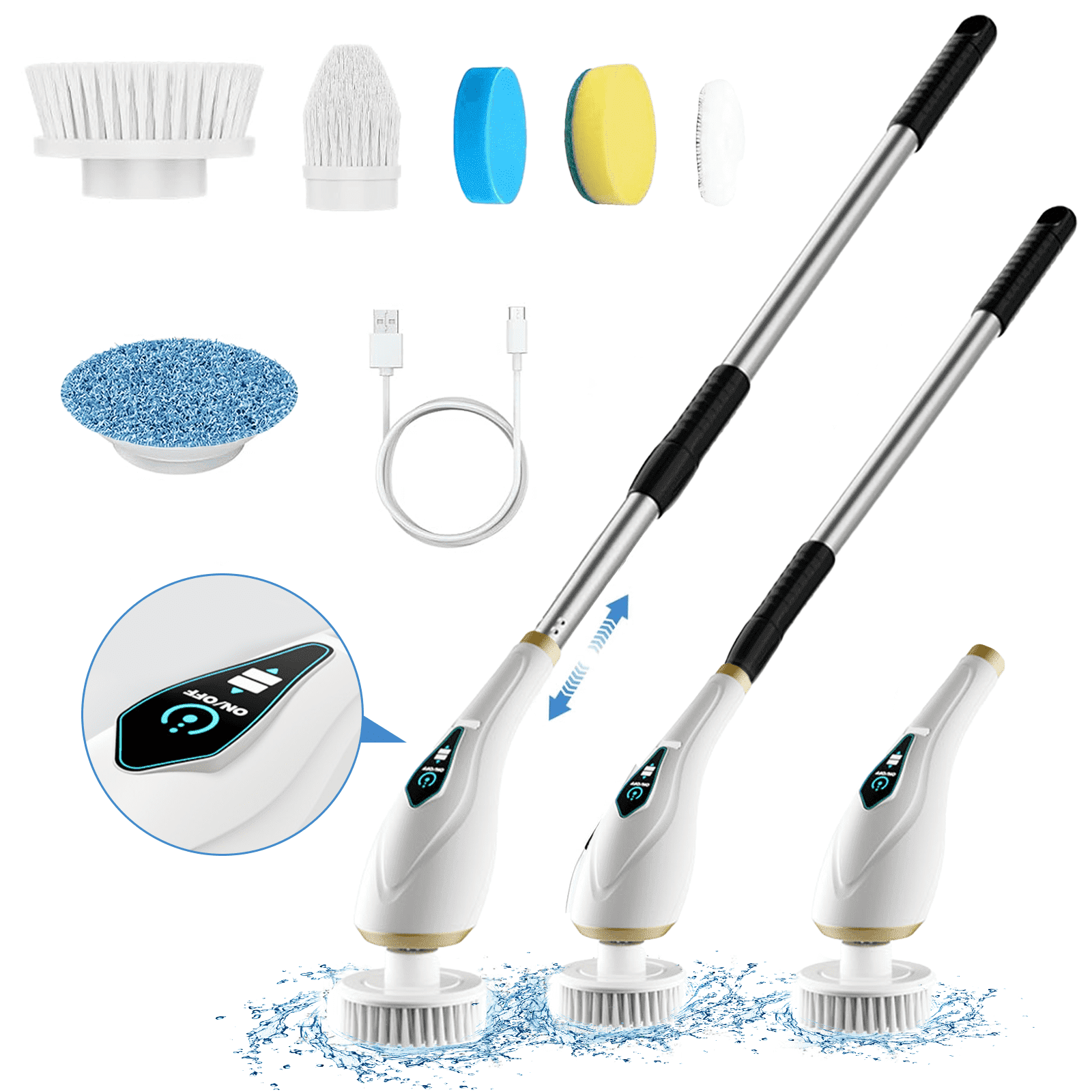 Yarigot Electric Spin Scrubber for Cleaning with 6 Replaceable Brush ...