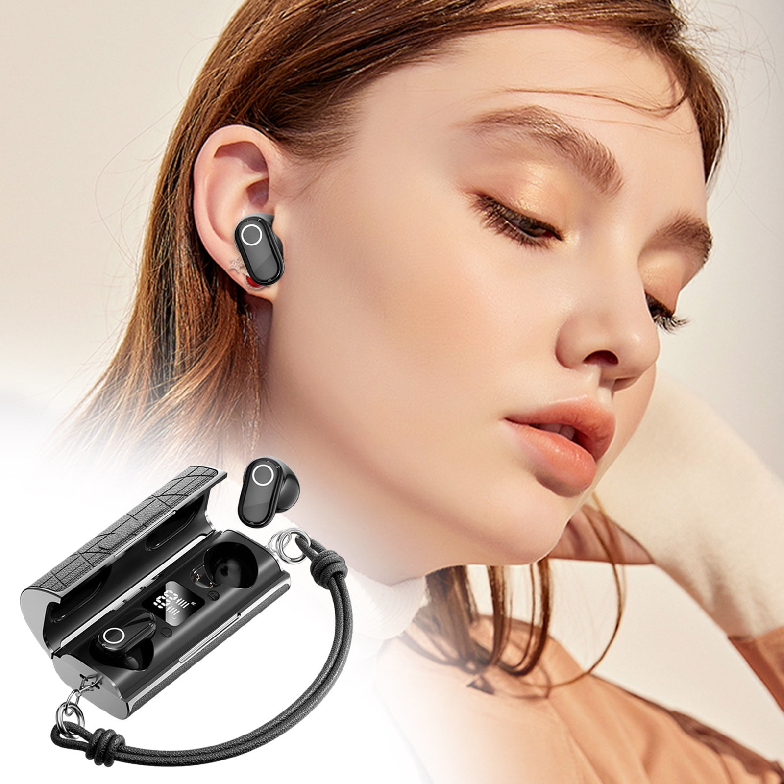 Yarino 2025 Trendy Wireless Earbuds for Girls, Leather Grain with ...
