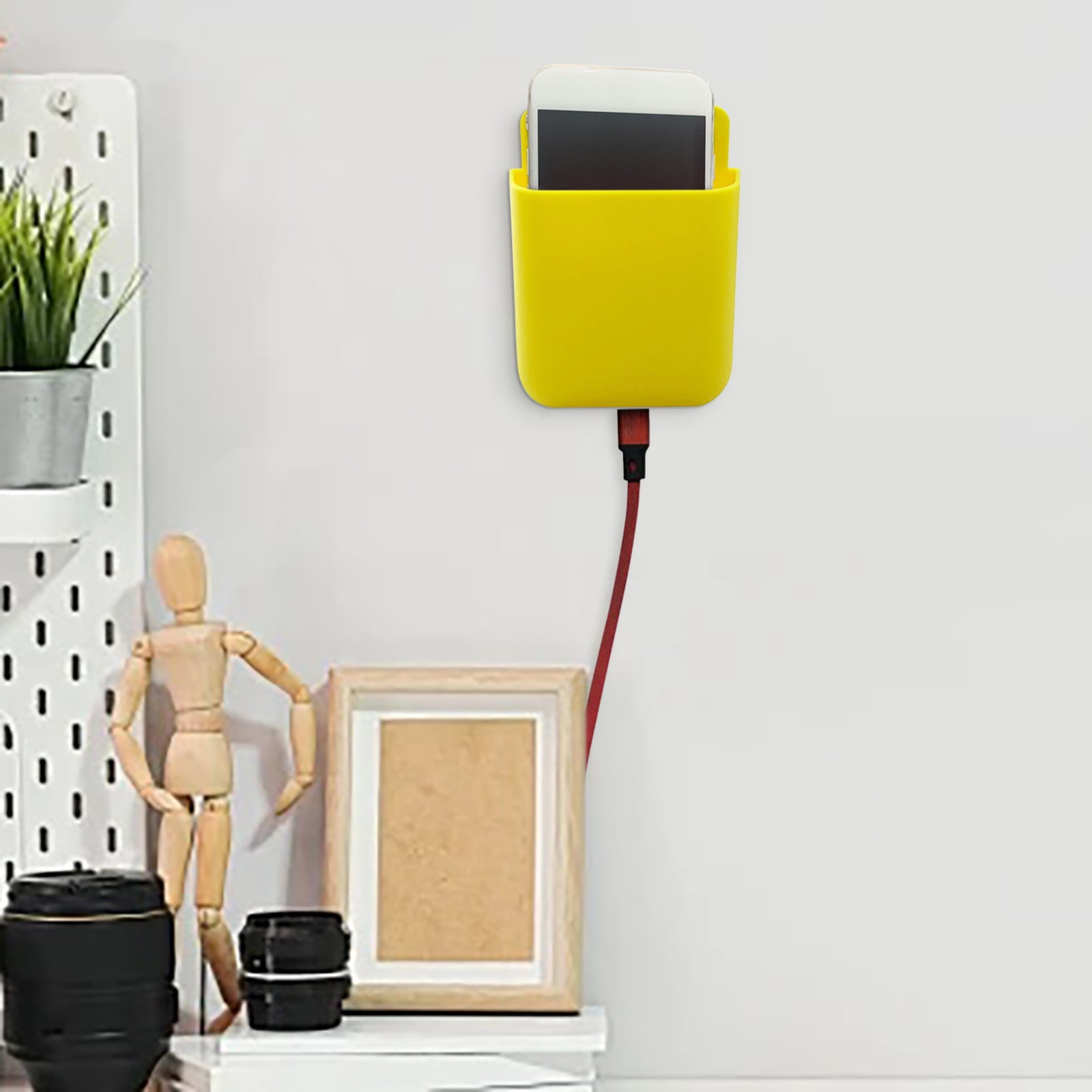 Yarino Yellow Wall - Mounted Plastic Smartphone Stand - Multifunctional ...