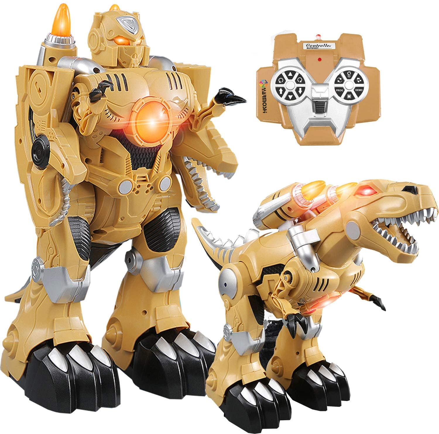 Yarmoshi RC Dinosaur Robot with Remote Control and USB Charger for Boys ...