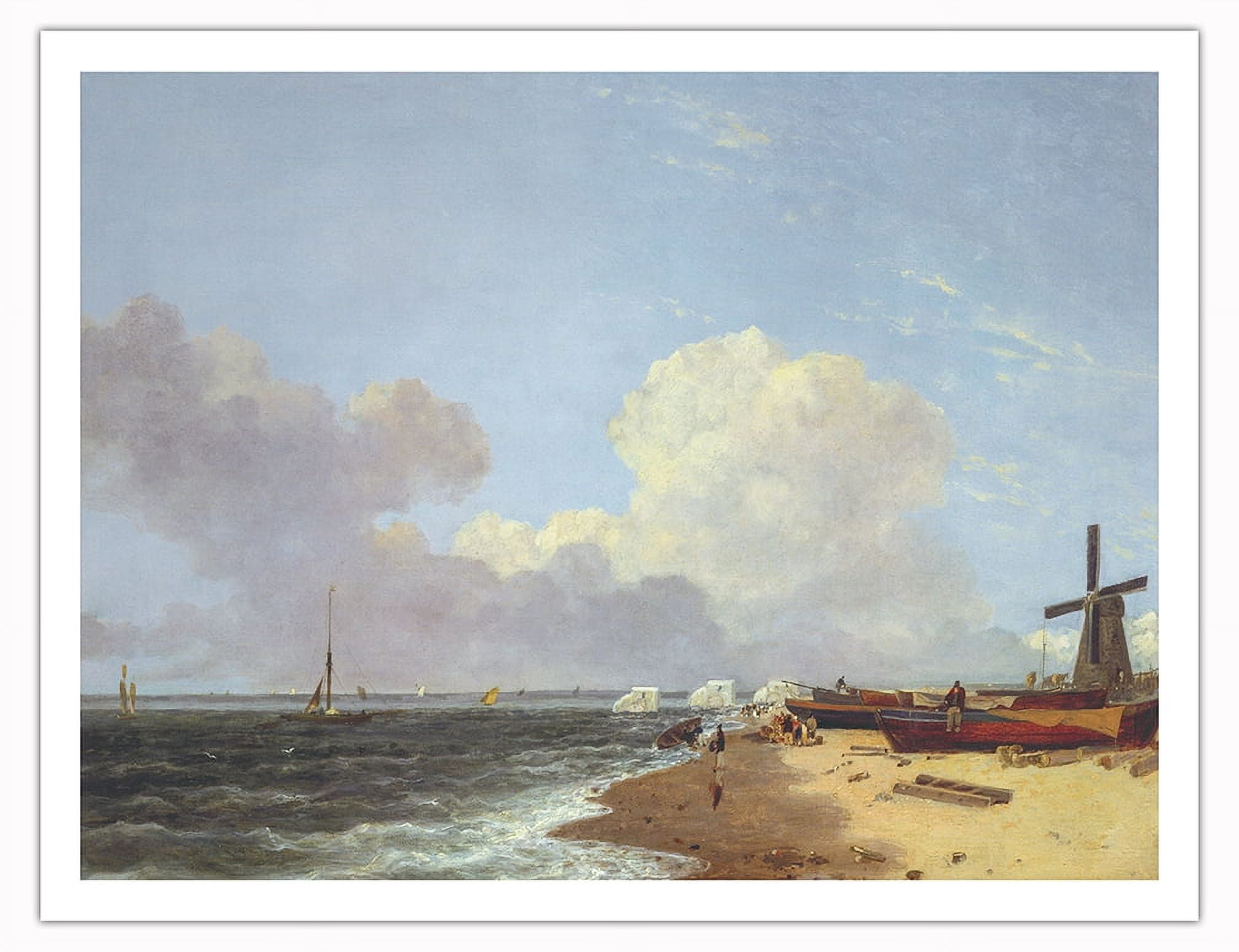 Yarmouth Beach Looking North, Morning - From an Original Color Painting ...