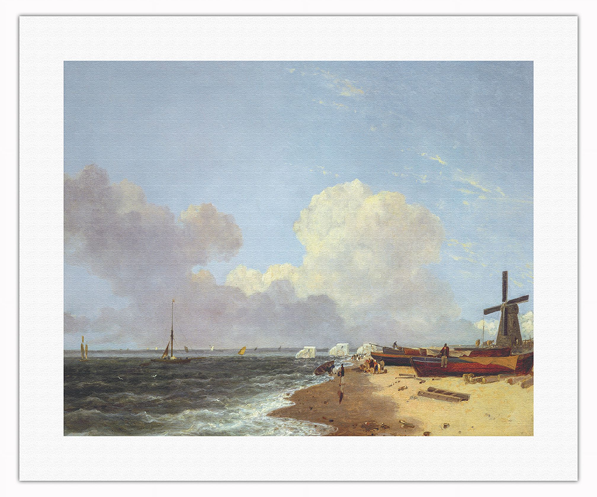 Yarmouth Beach Looking North, Morning - From an Original Color Painting ...