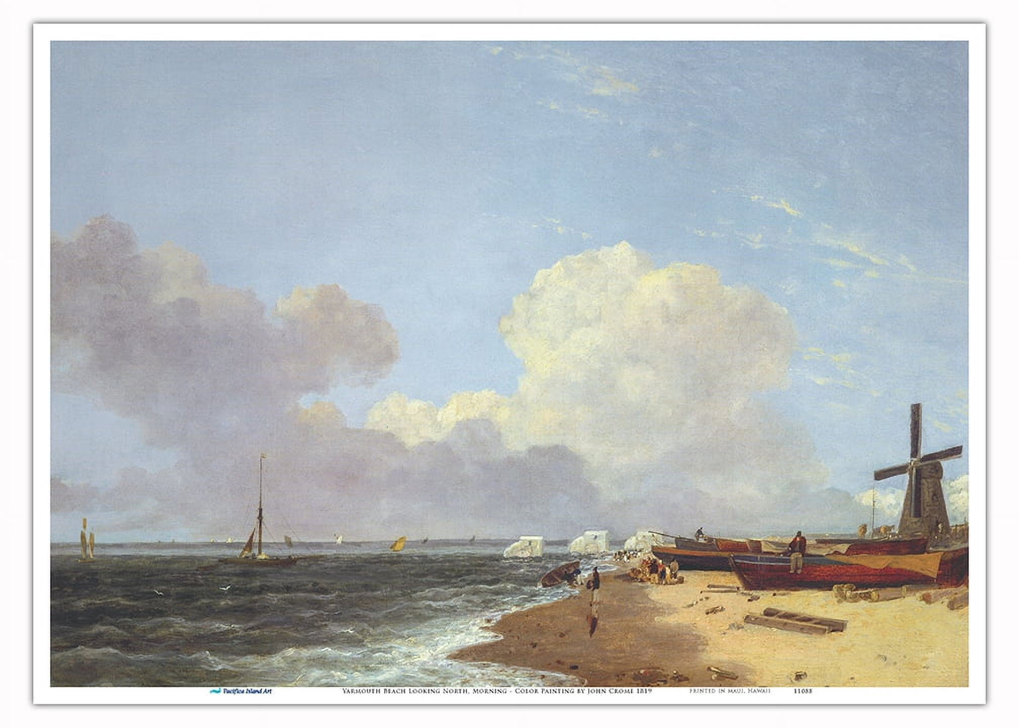 Yarmouth Beach Looking North, Morning - From an Original Color Painting ...