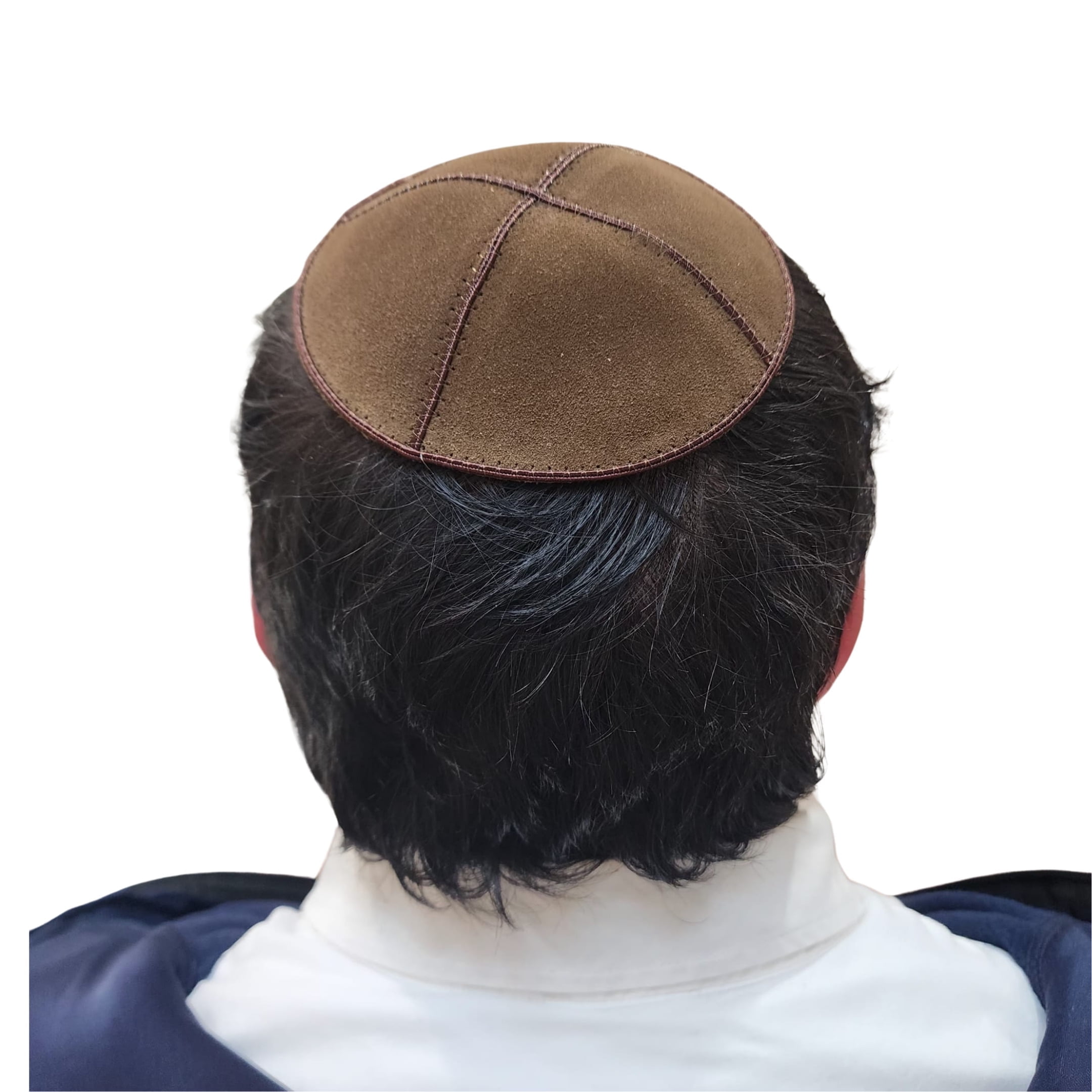 Yarmulka Jewish Kippa Flat Yamaka Kipah Kipot brown Leather Suede 14cm - Walmart.com