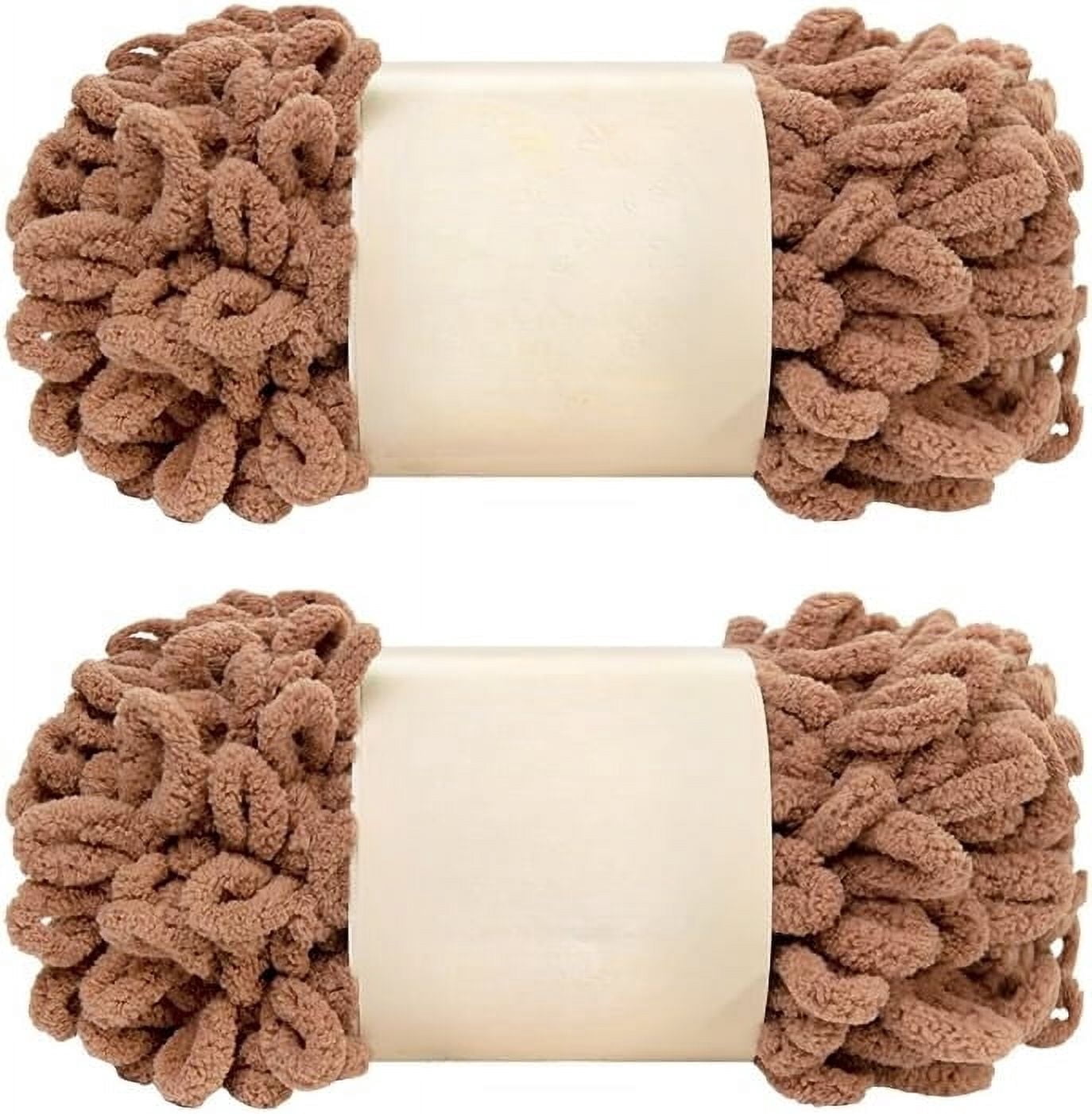 Yarn 100% Polyester Chenille Puffy Yarn, 2pcs/200g Loop DIY Hand Woven ...
