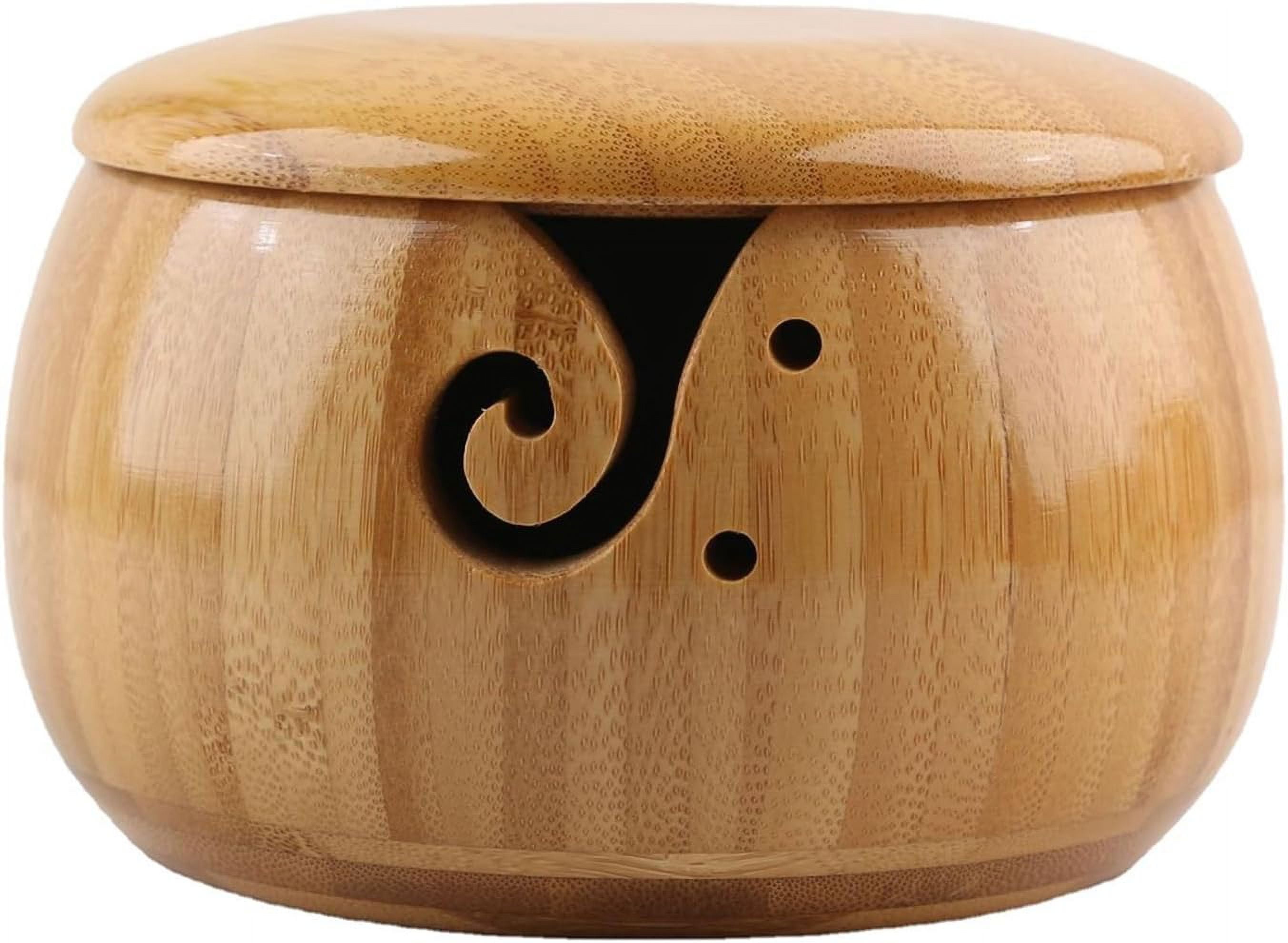 Yarn Ball Holder Yarn Supply Storage Bowl Handmade Wooden Yarn Bowl ...