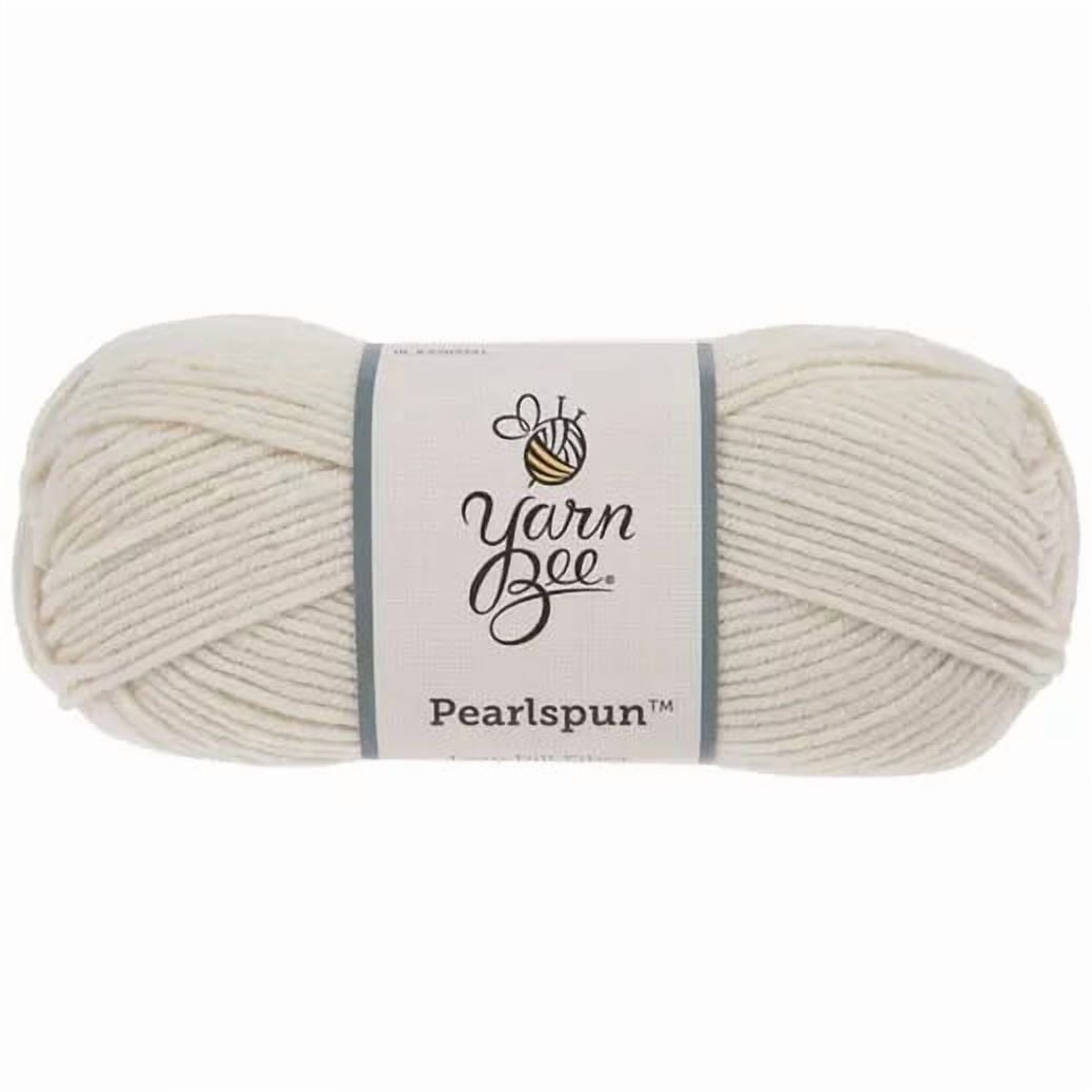 Yarn Bee Pearlspun, Medium Weight Low Pill Acrylic, 150 Yards, Pearl ...