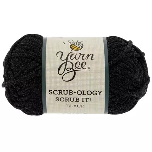 Yarn Bee Scrub-Ology Scrub It Yarn, Bulky 100% Nylon, 79 yards, Black ...