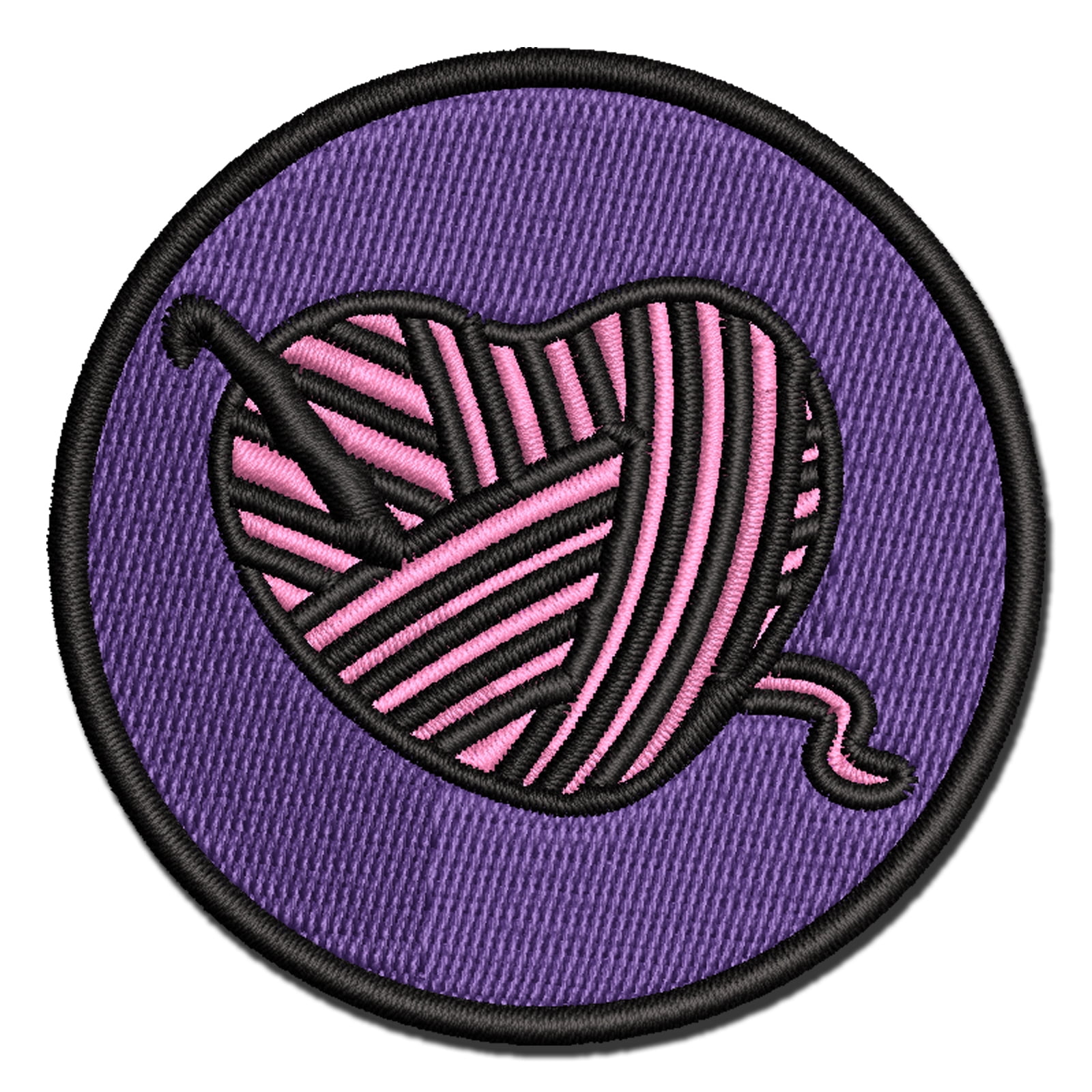 Yarn Heart Crocheting Applique Multi-Color Embroidered Hook & Loop ...