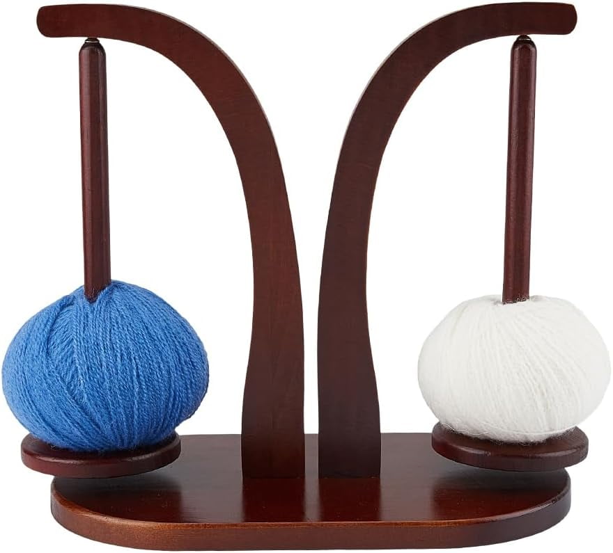 Yarn Holder for Knitting and Crocheting Wood Crochet Yarn Holder Brown ...