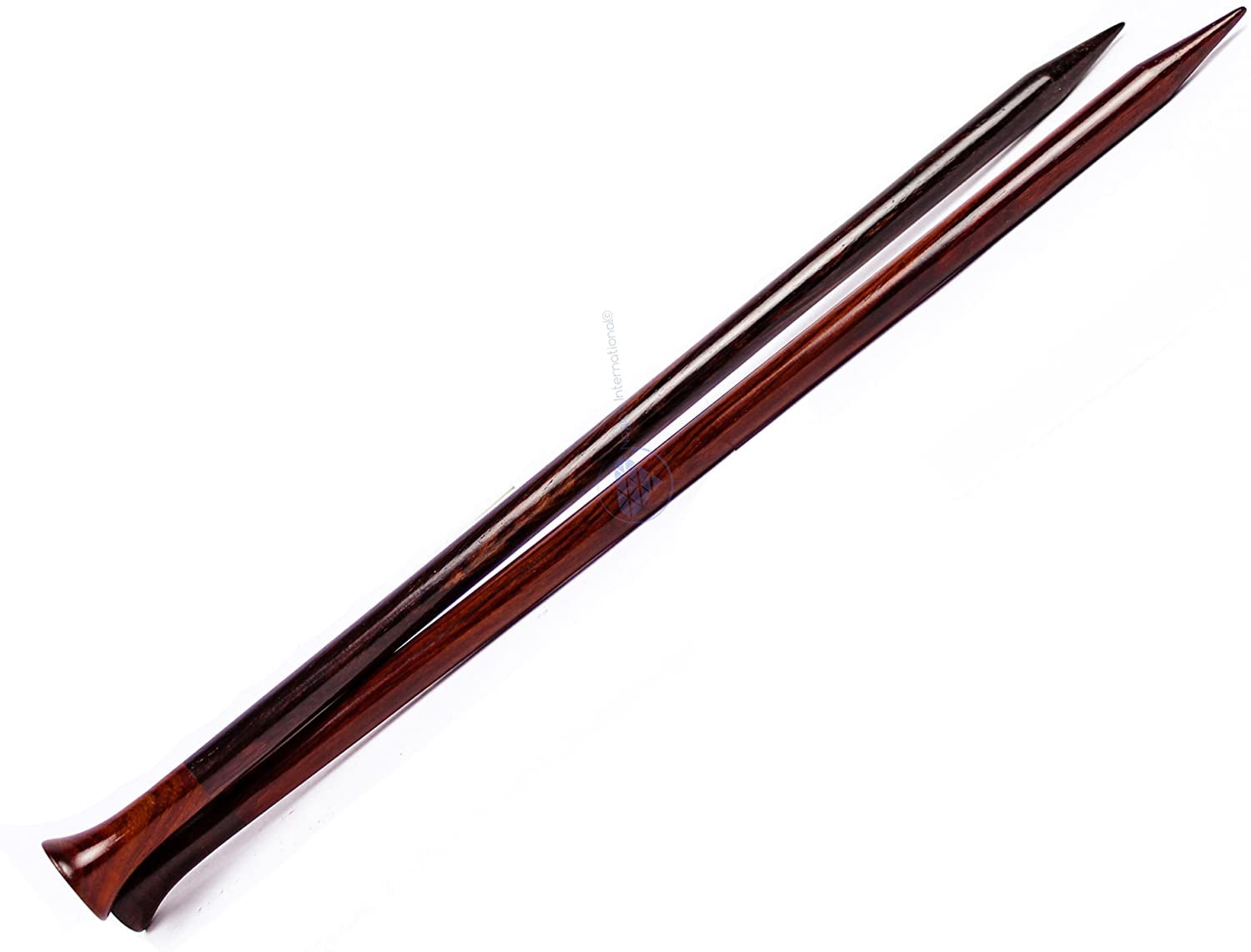 Yarn Knitting Needles (Full Rosewood - 12") - 12mm - Walmart.com