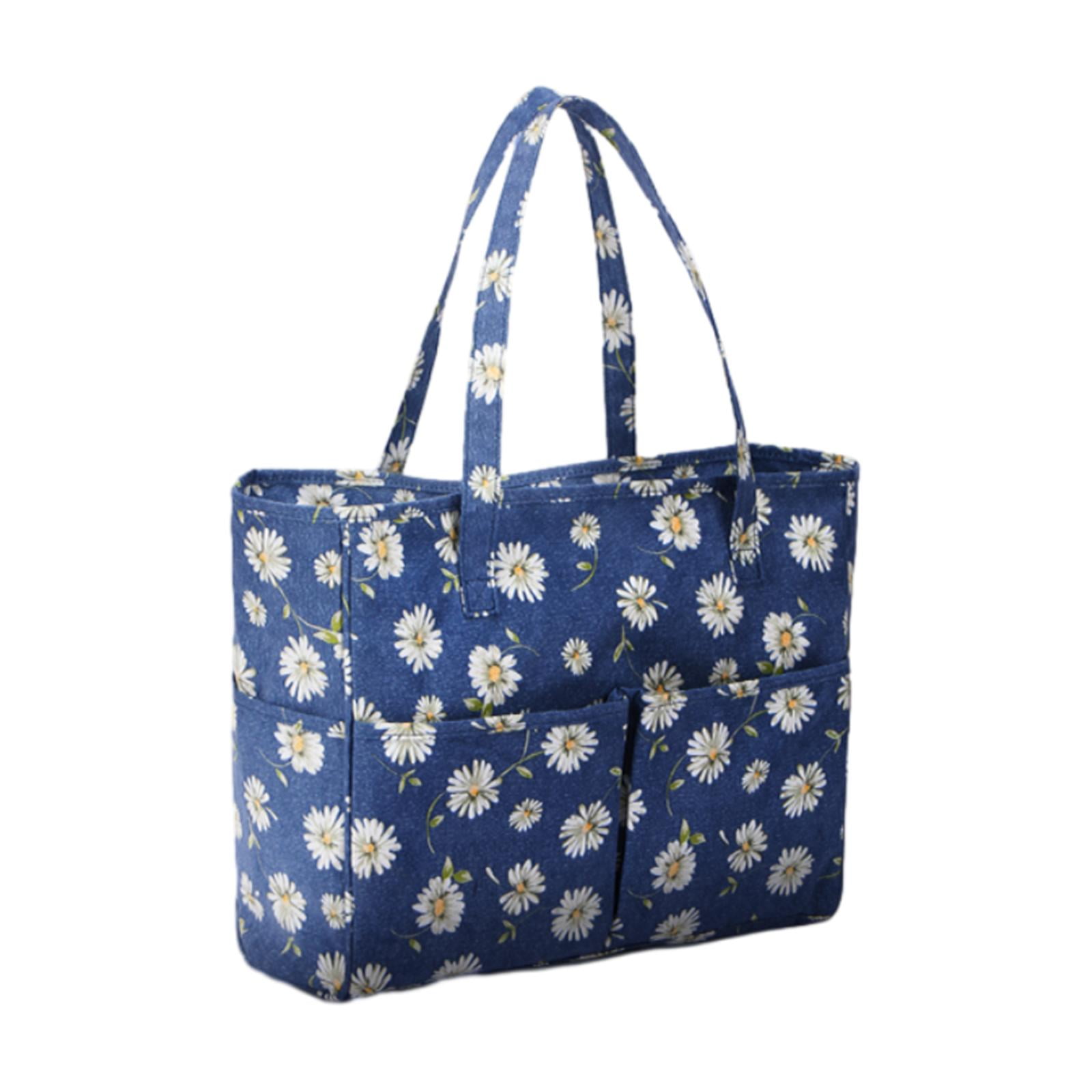 Yarn Storage Bag Crocheting Bag Zipper Closure Reusable with Side Bag ...