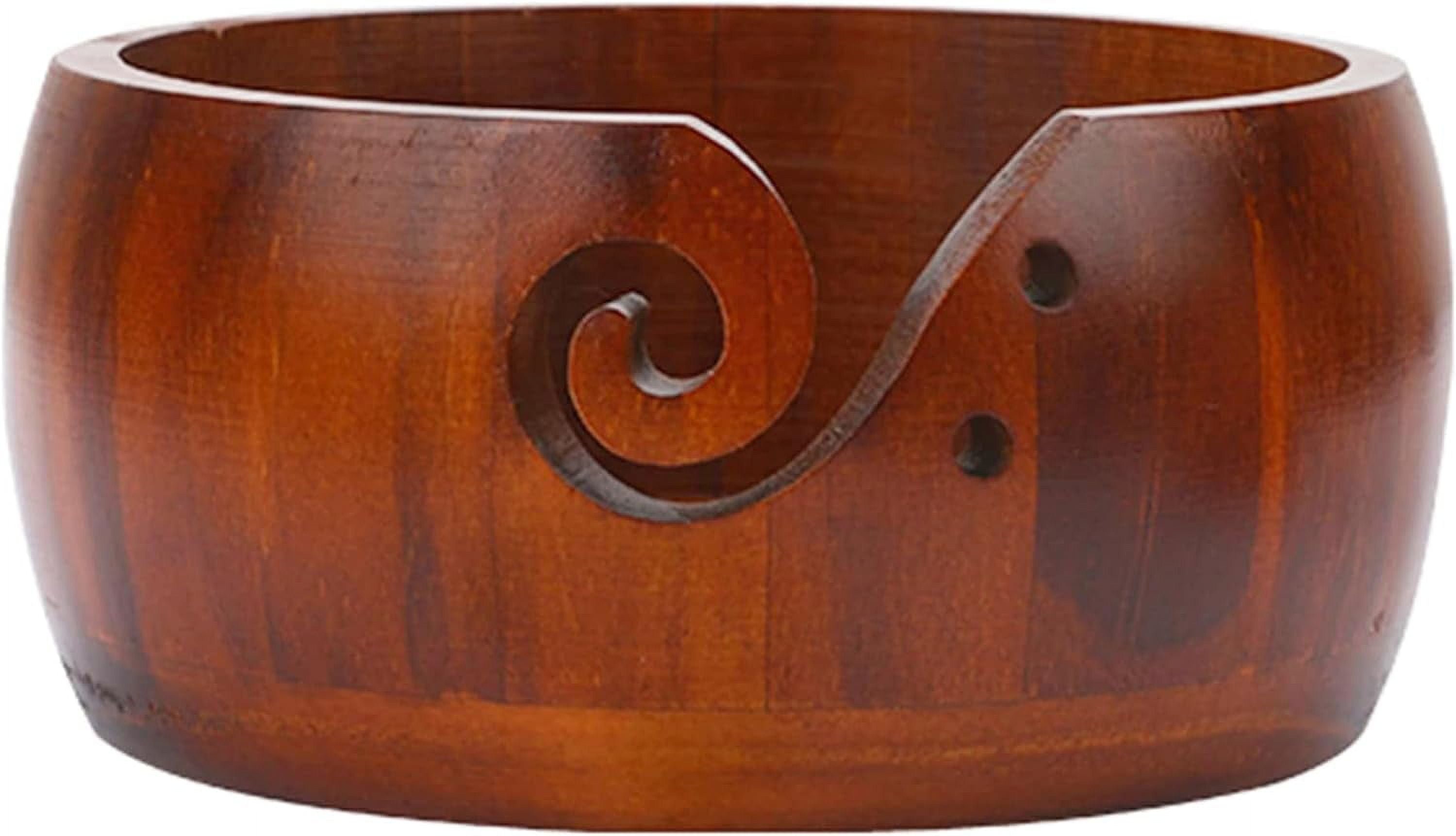 Yarn Storage Wooden Yarn Bowl Holder Rosewood,Knitting Wool Storage ...