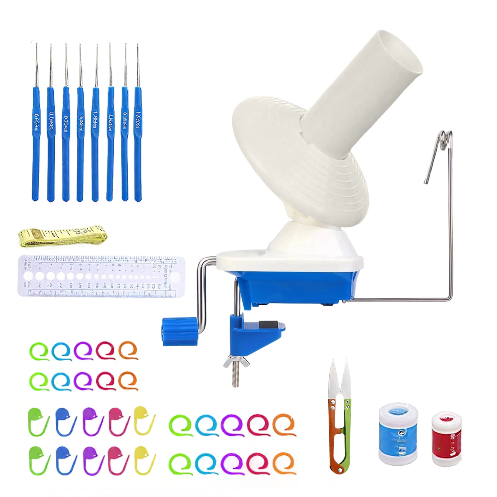 Yarn Winder, Manual Handheld Yarn Winder with Guide, Includes Scissors ...