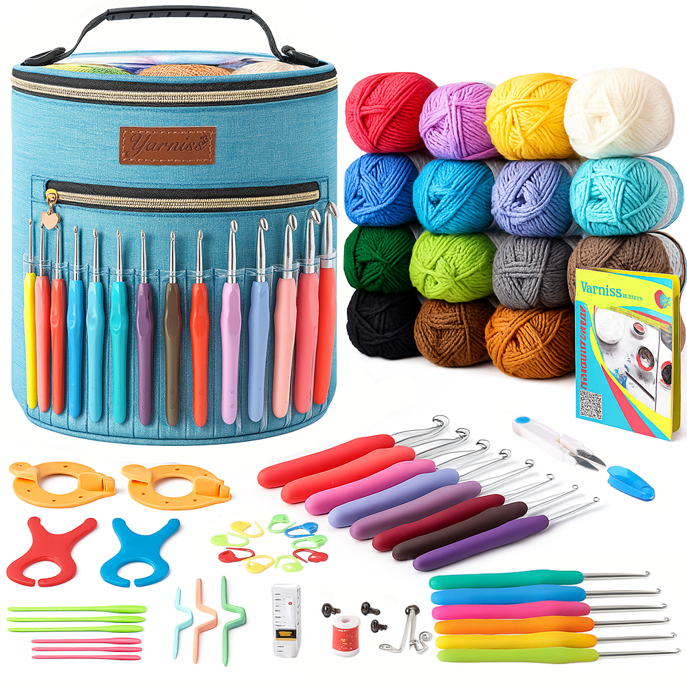 Yarniss Crochet Kit for Beginners,Crochet Kits with 1120 Yards Crochet ...